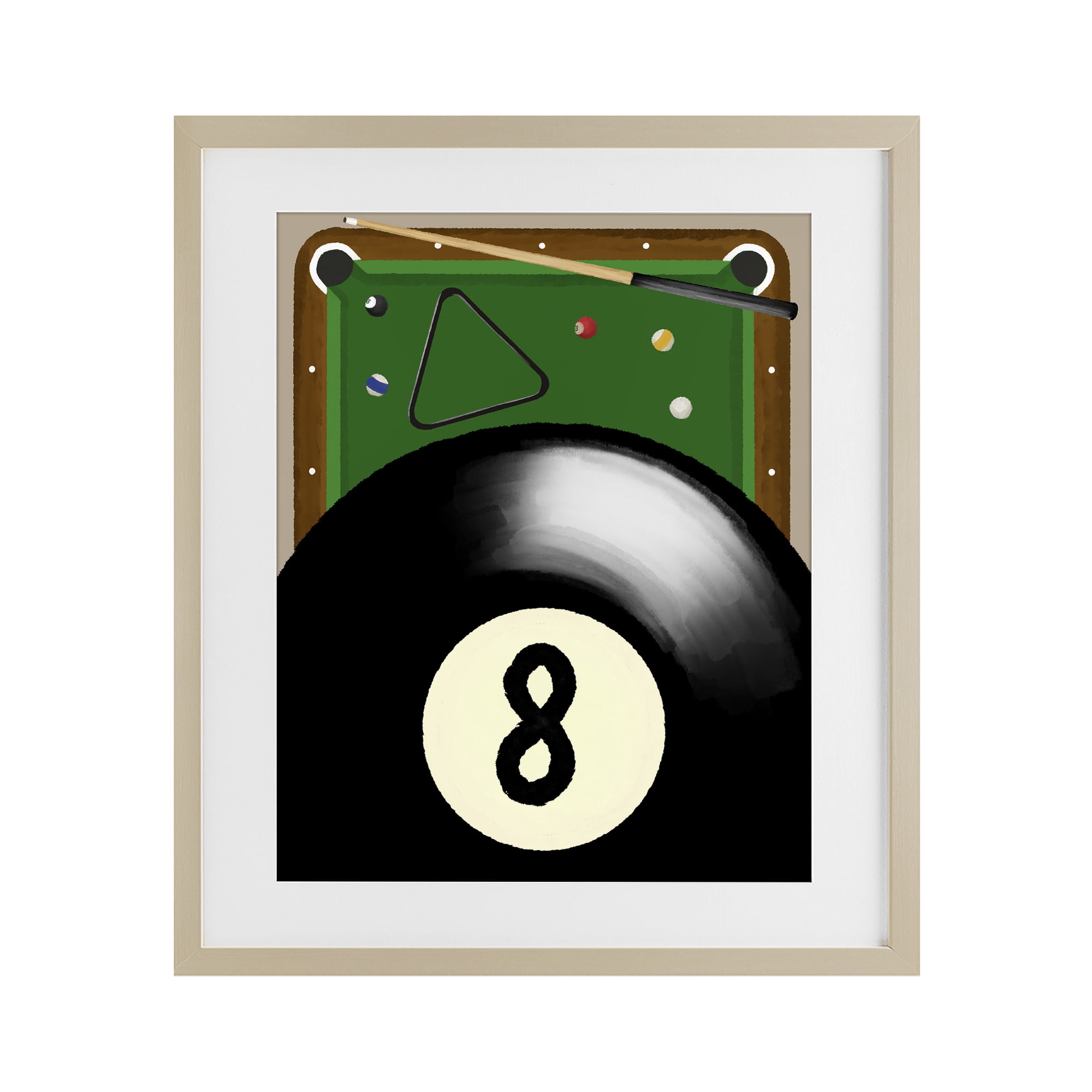 Stupell Industries Billiard Table & Balls Birch Framed Print Under ...