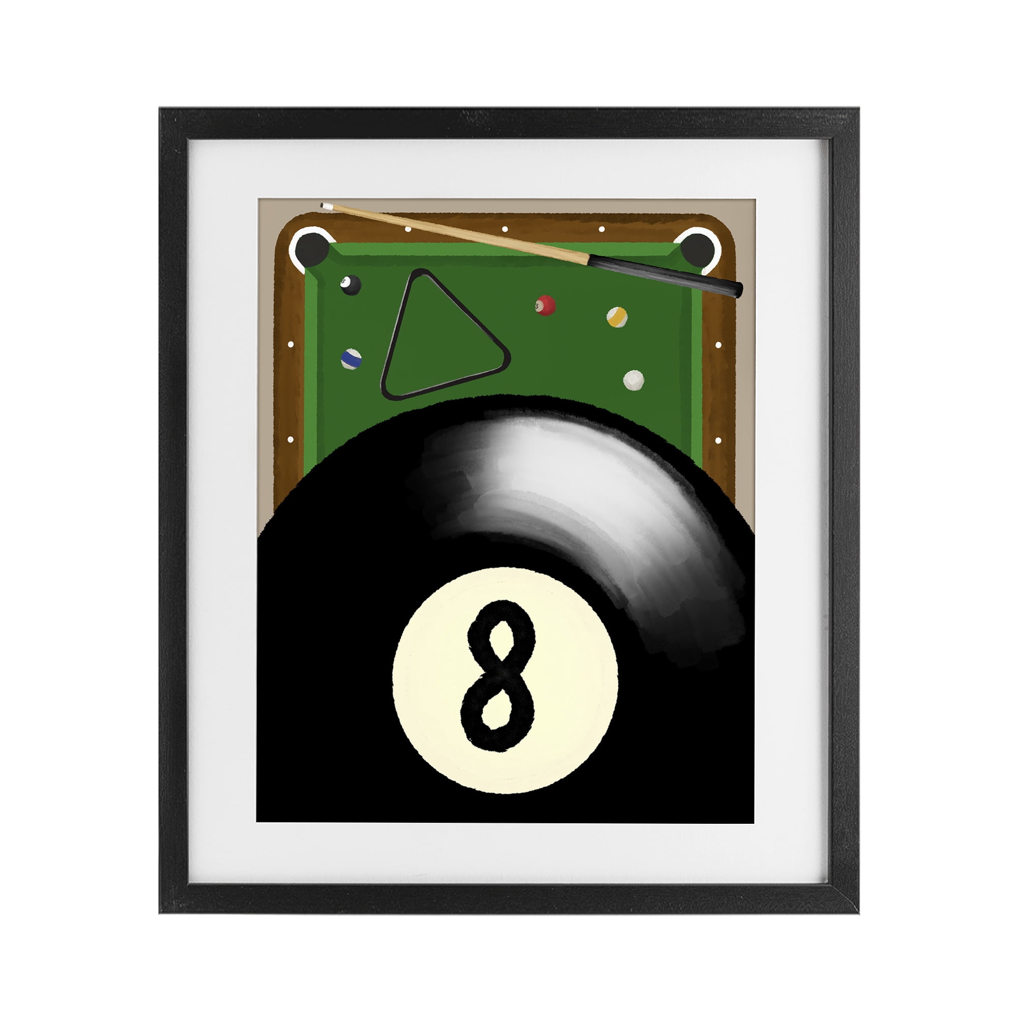 Stupell Industries Billiard Table & Balls Black Framed Print Under ...