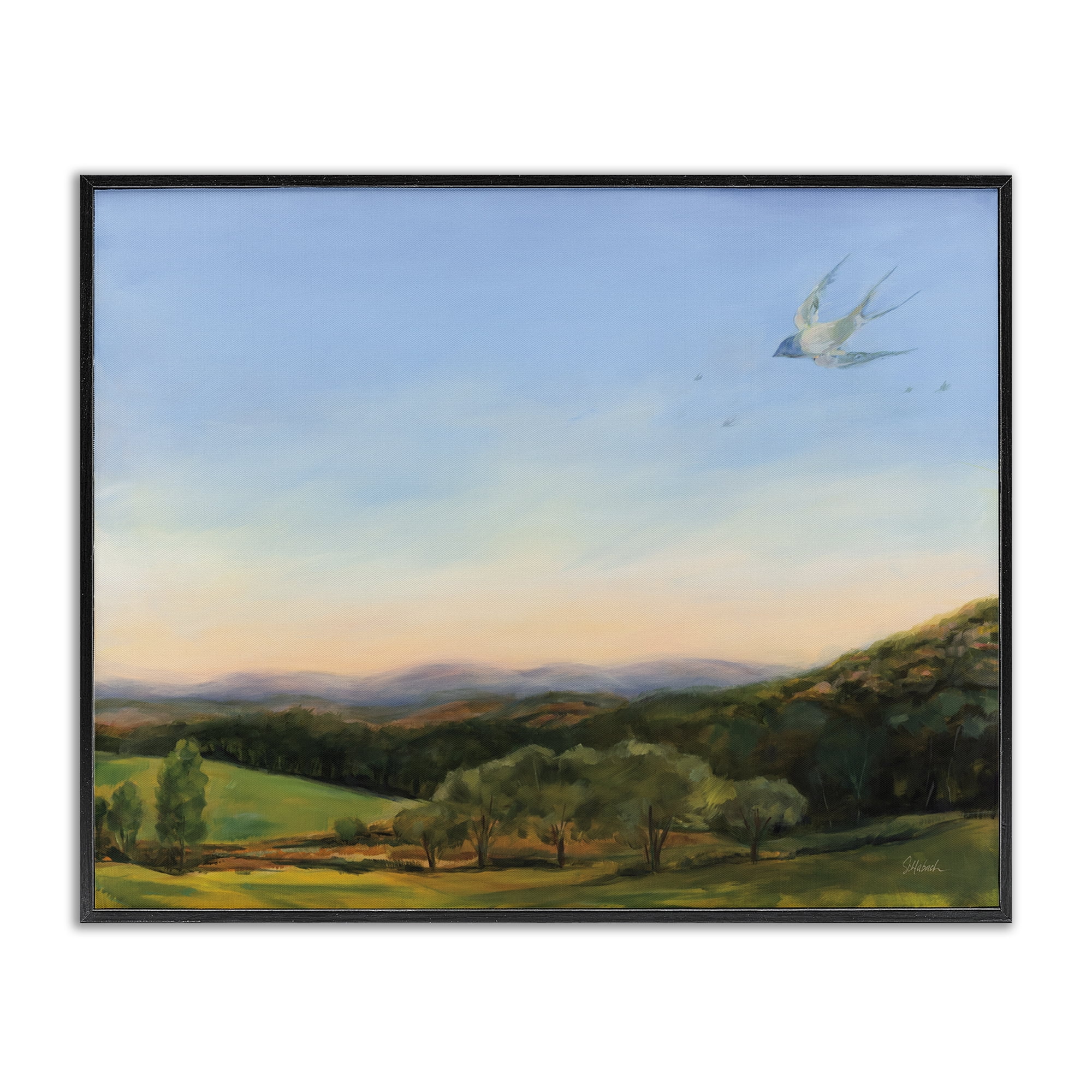 Stupell Industries Bird Over Fable Farm Landscape & Nature Painting ...