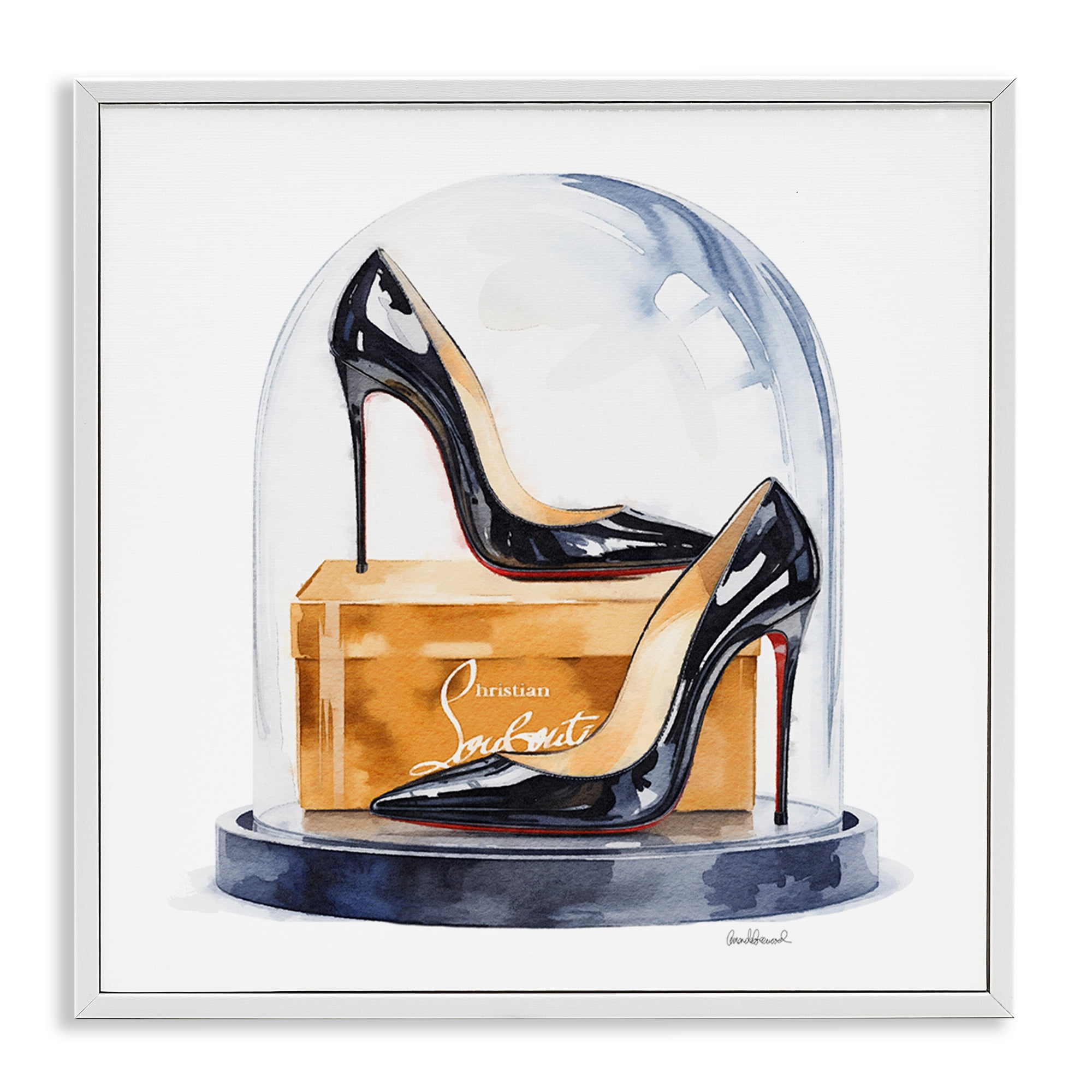 Stupell Industries Black High Heels Dome White Framed Giclee Art ...