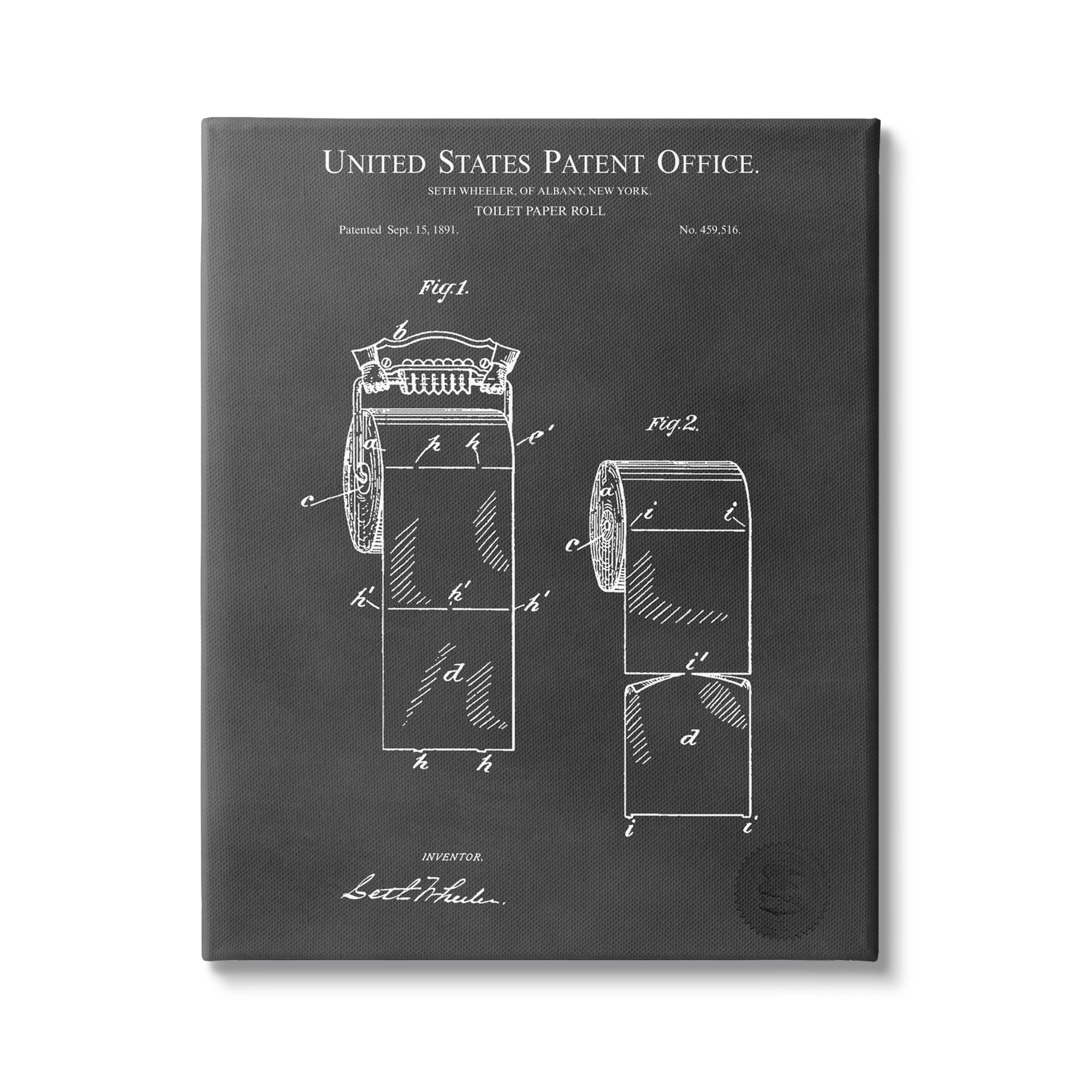 Stupell Industries Black Toilet Paper Bathroom Diagram Outline ...