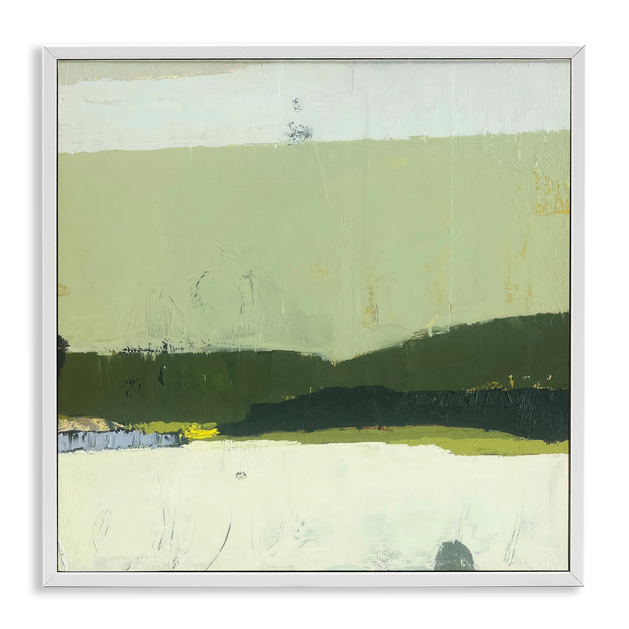 Stupell Industries Bloom Serene Layered Landscape White Framed Giclee ...