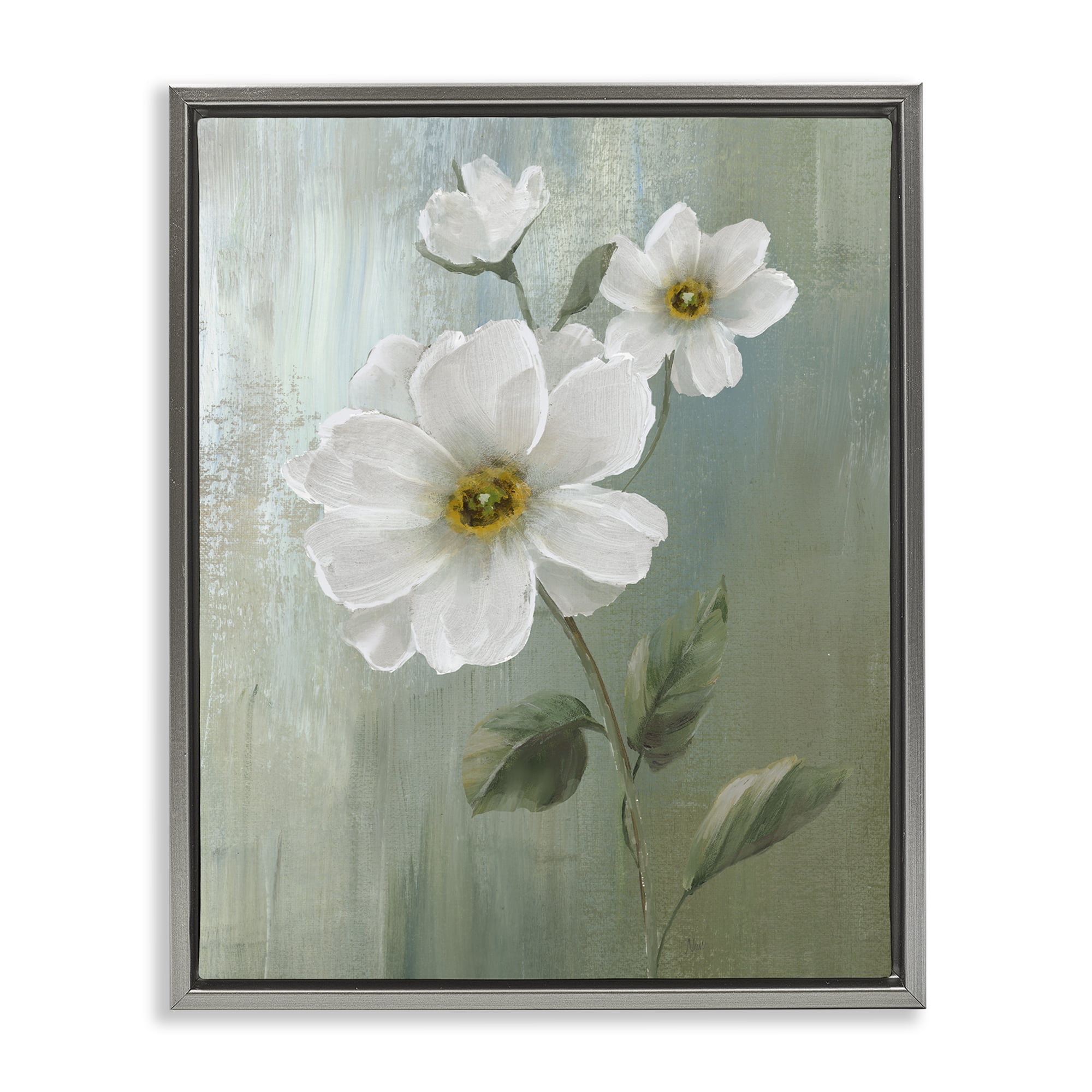 Stupell Industries Blooming White Blossoms Plants & Flowers Painting ...