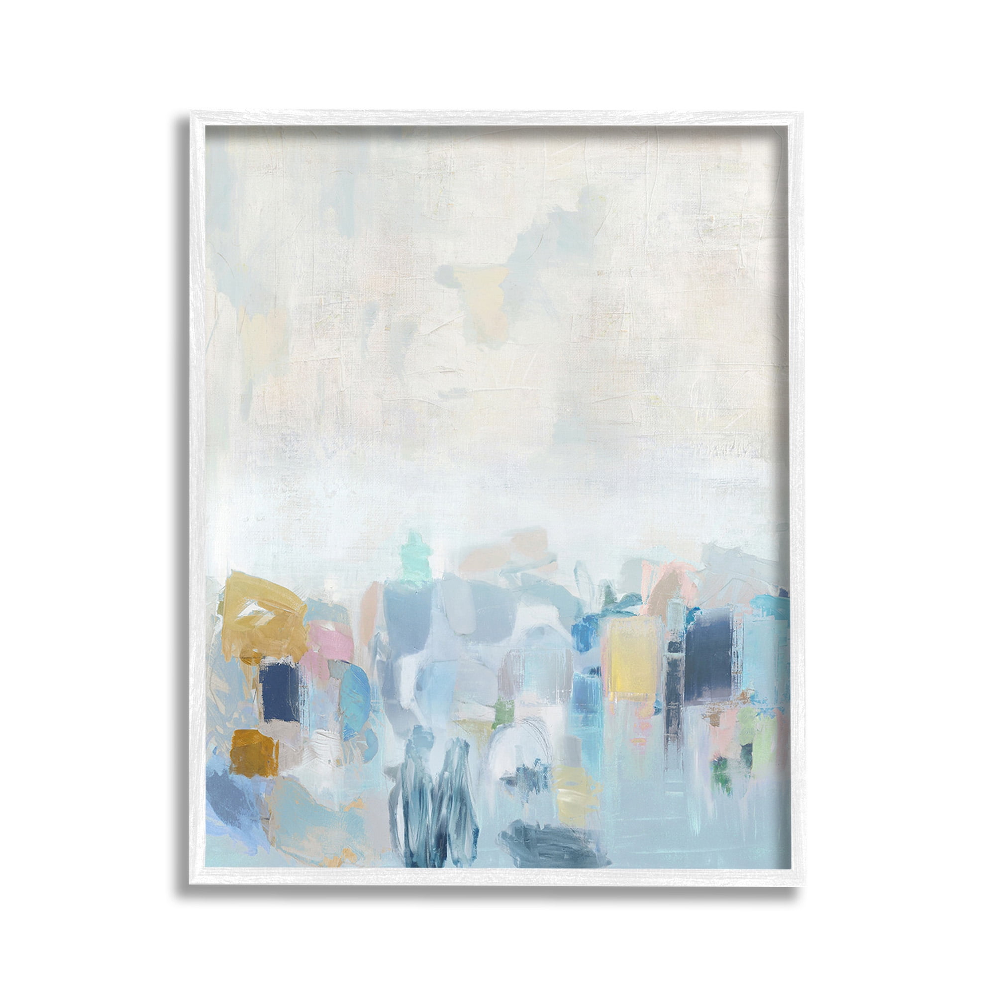 Stupell Industries Blue Abstract Landscape Abstract Painting White ...