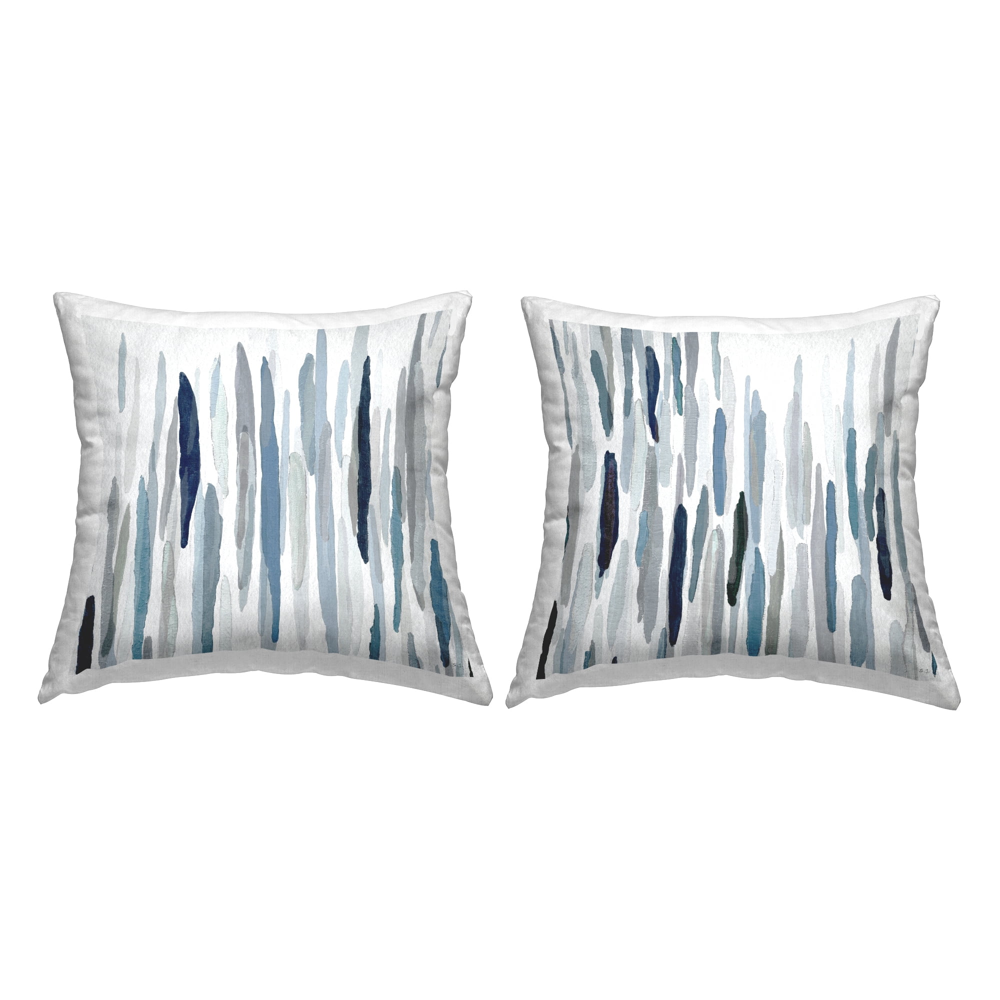 Stupell Industries Blue Abstract Rainfall Striped Line Pattern Design ...
