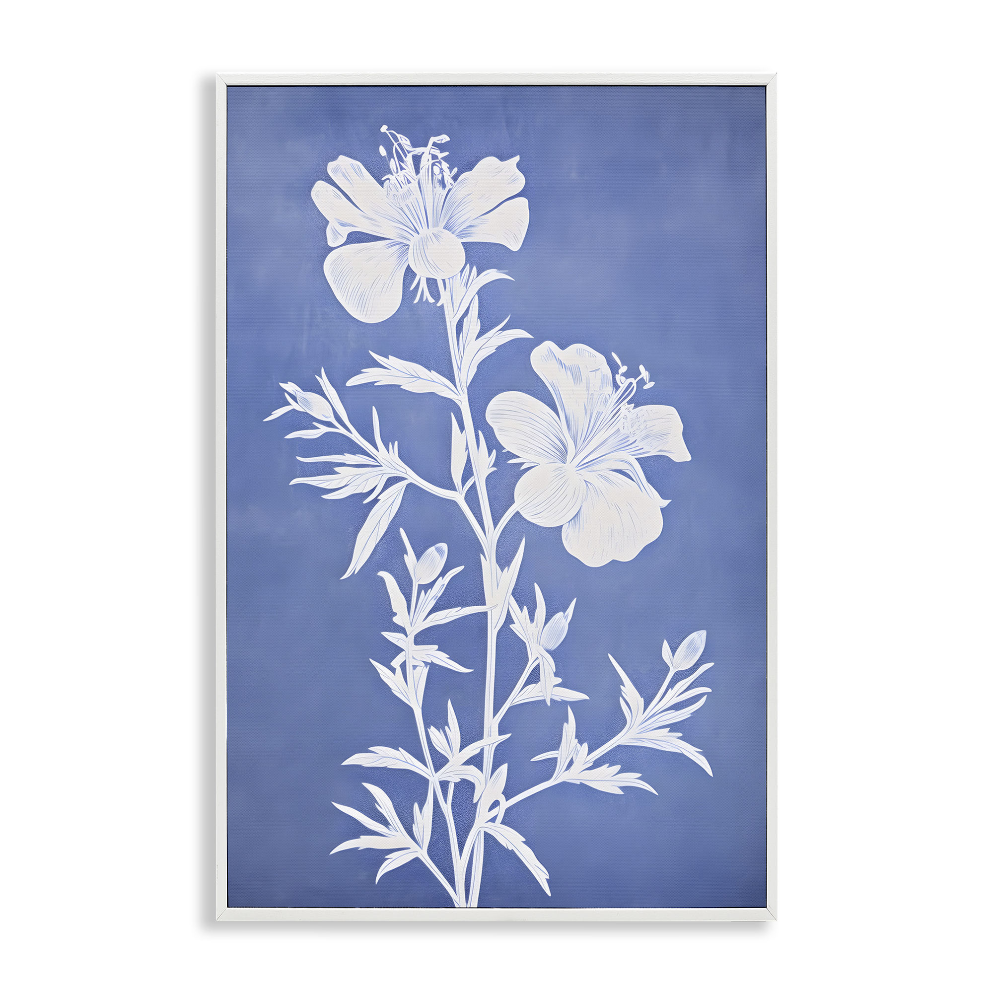 Stupell Industries Blue Cerulean Florals Botanical & Floral Painting ...