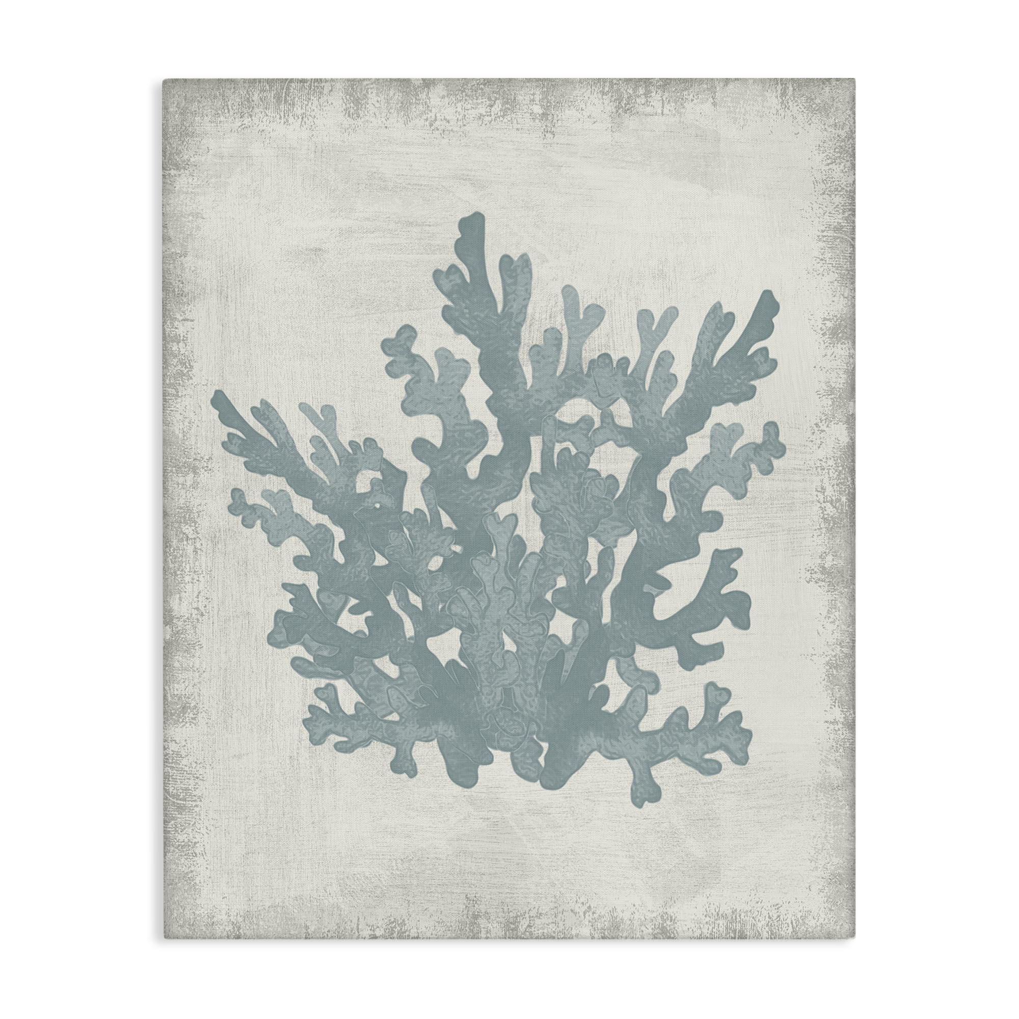 Stupell Industries Blue Coral Silhouette Nautical & Beach Painting ...