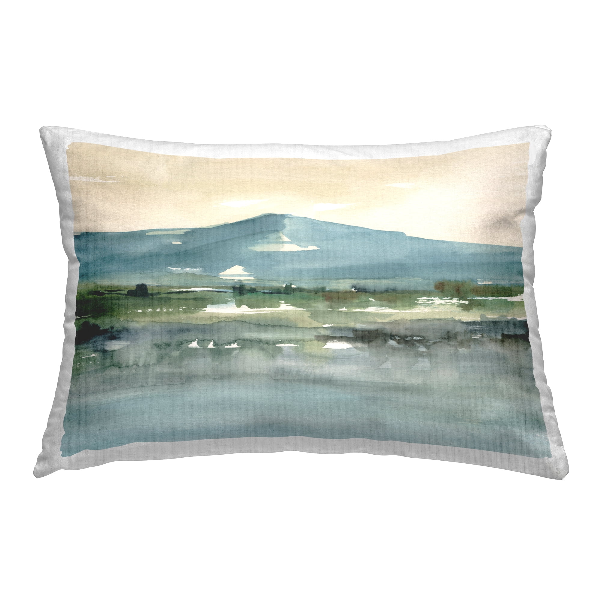 Stupell Industries Blue Mountain Watercolor Decorative Printed Throw ...