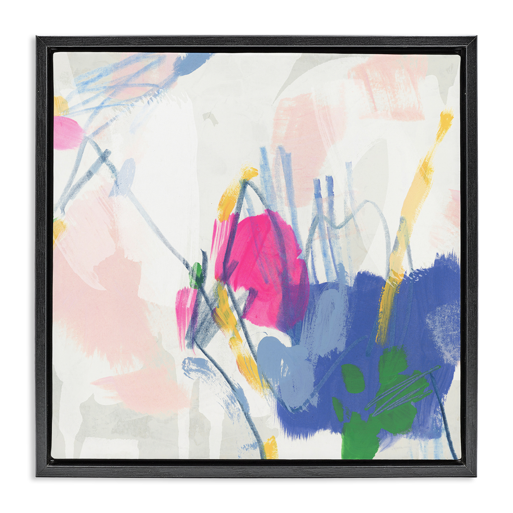 Stupell Industries Blue & Pink Abstract Scribble Abstract Painting ...