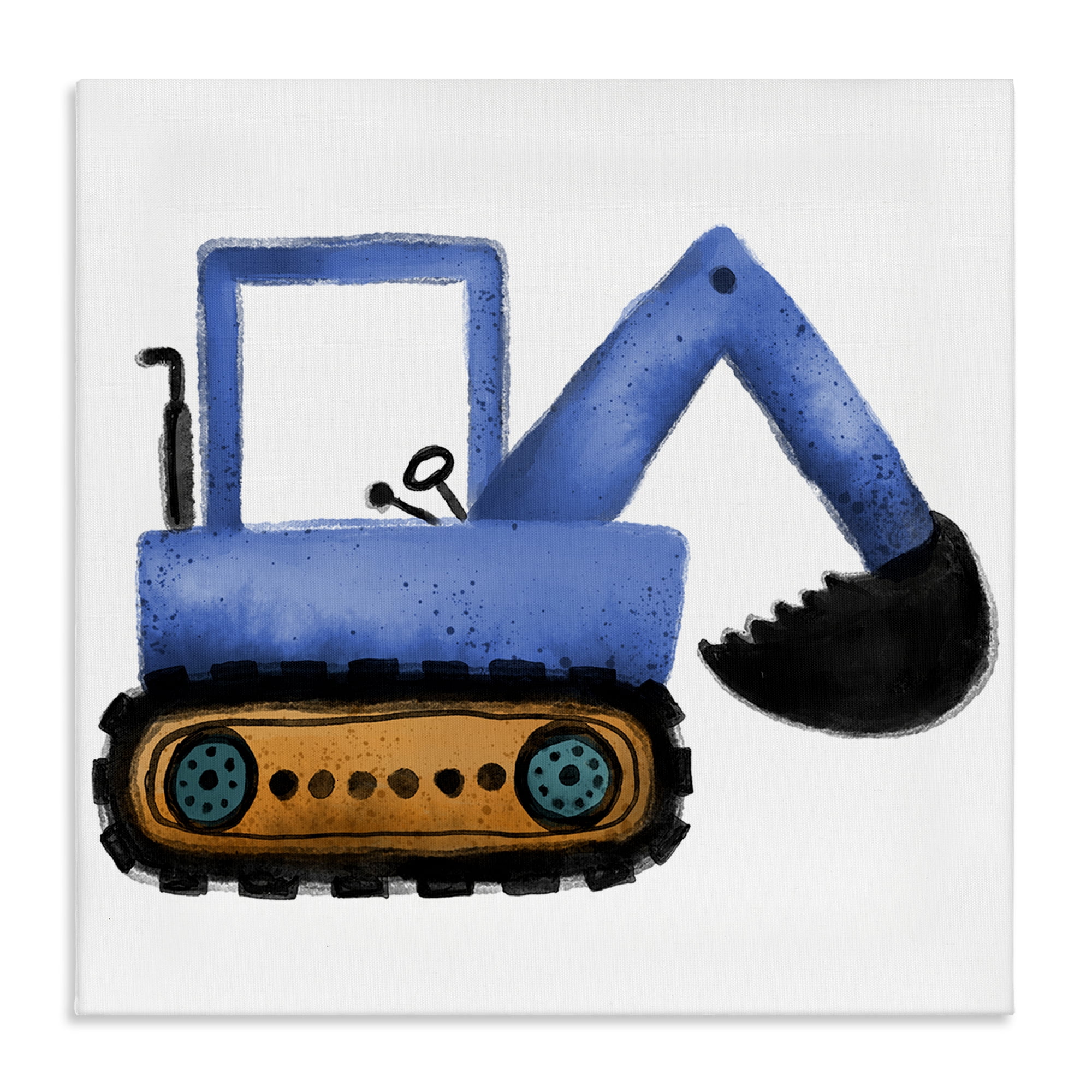 Stupell Industries Blue Simple Bulldozer Transportation Painting ...