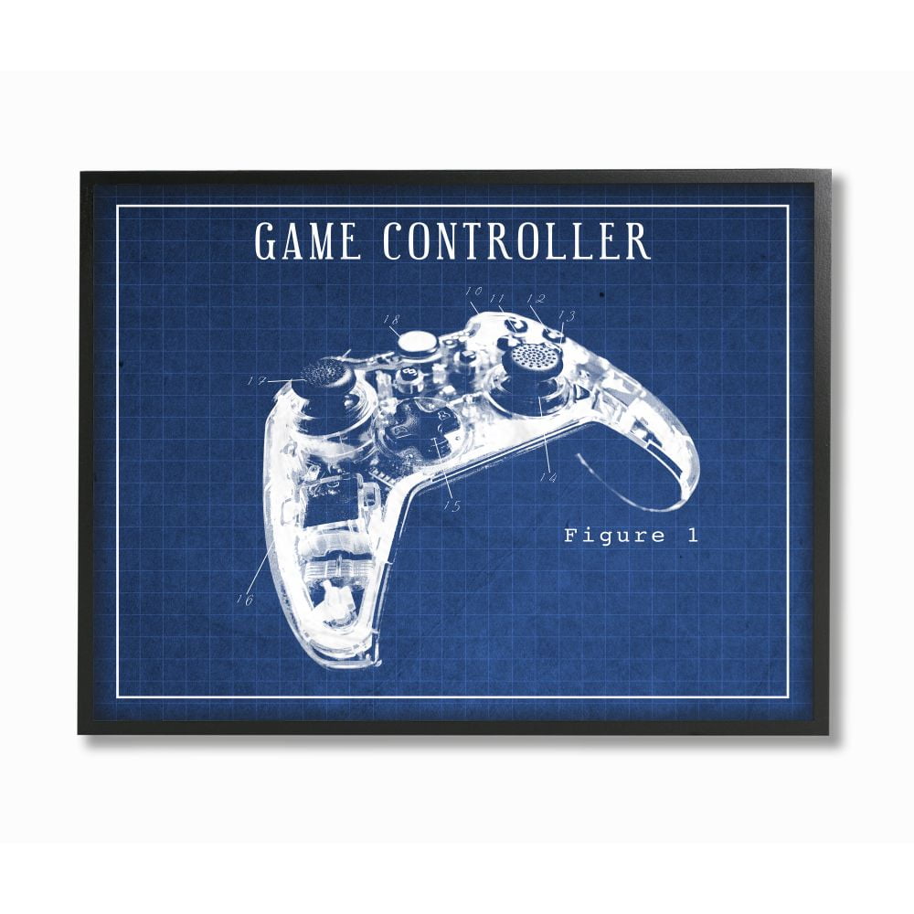Stupell Industries Blueprint of Traditional Video Game Controller ...