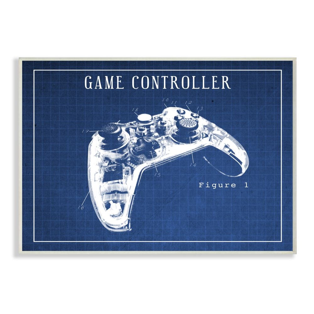 Stupell Industries Blueprint of Traditional Video Game Controller ...