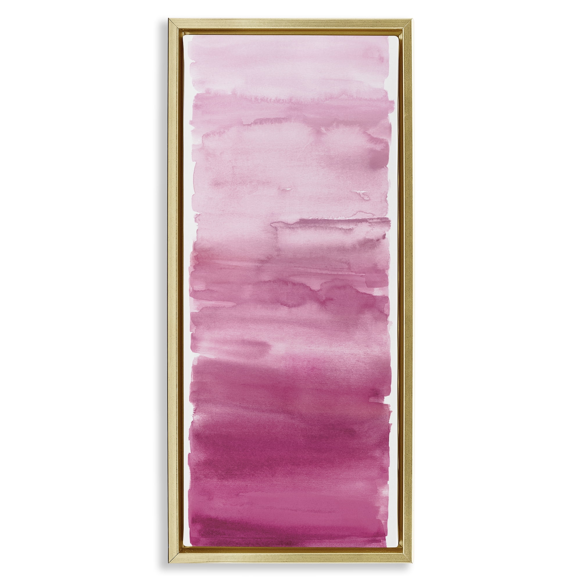Stupell Industries Blush Blend Gradient Gold Framed Floater Canvas Wall ...