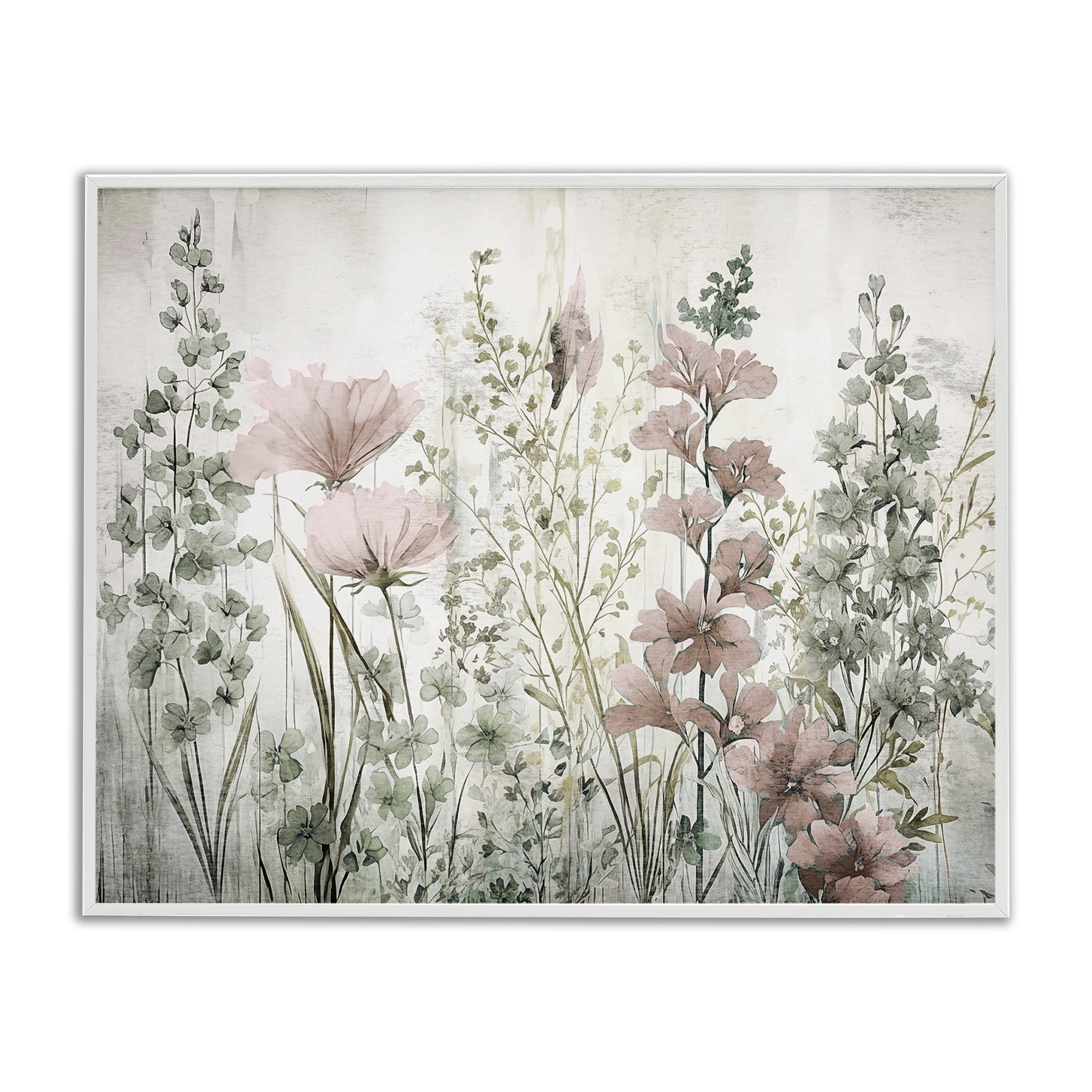 Stupell Industries Blush Wildflower Sprigs Plants & Flowers Painting ...