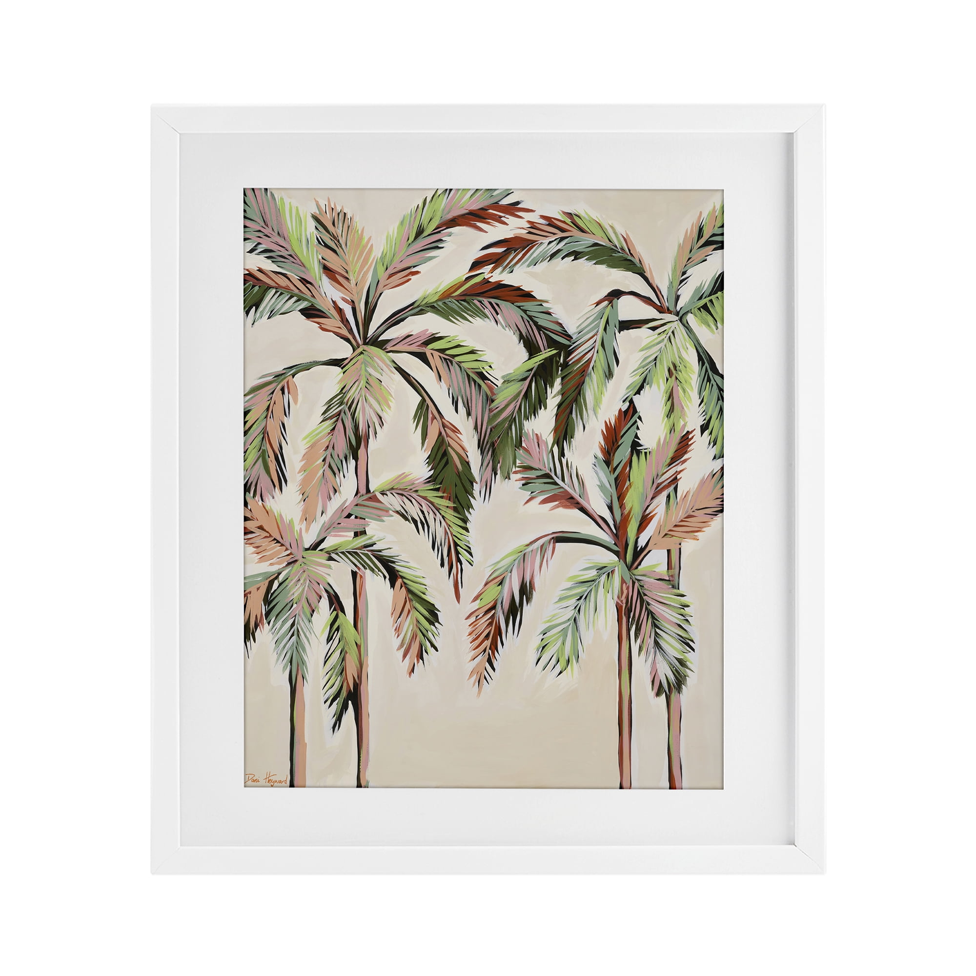Stupell Industries Blushing Palm Tree Canopy White Framed Print Under ...