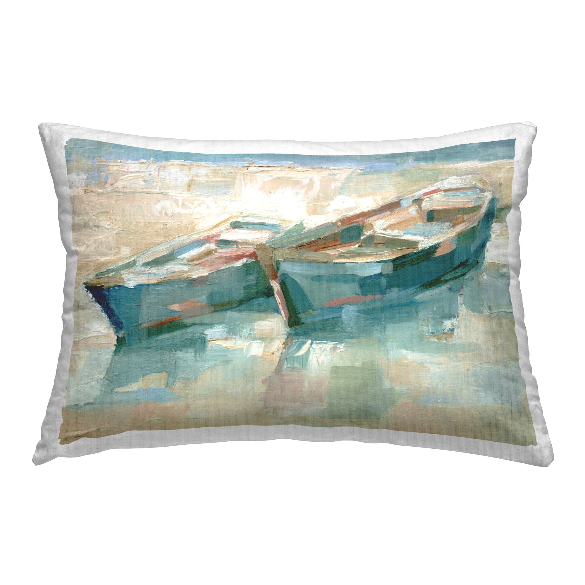 Stupell Industries Boat Duo on Shore Decorative Printed Throw Pillow ...