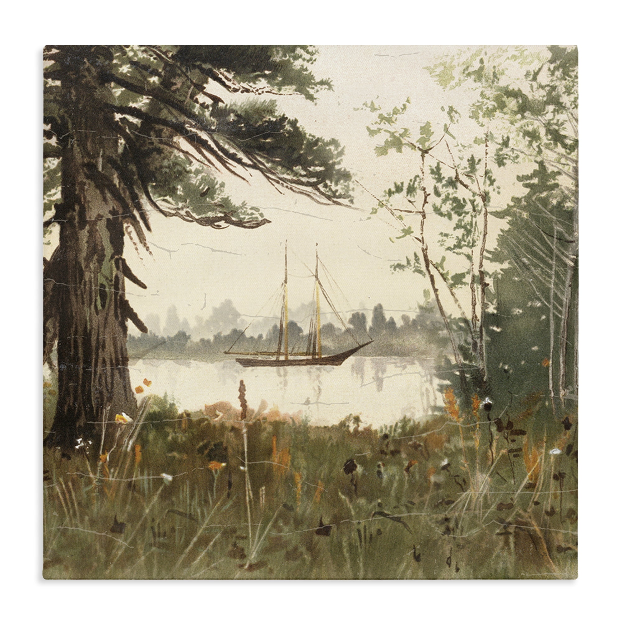 Stupell Industries Boating View Through Trees Canvas Wall Art, design ...