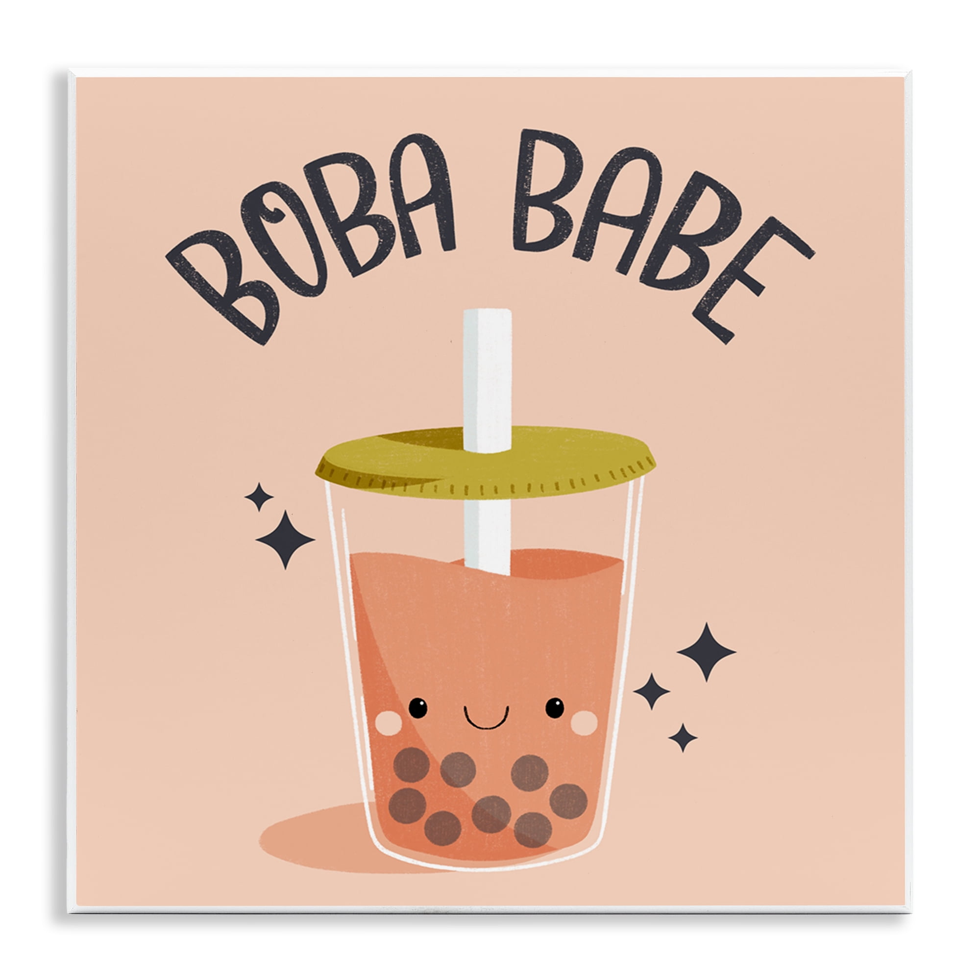 Stupell Industries Boba Babe Bubble Tea Quotes and Sayings Painting ...