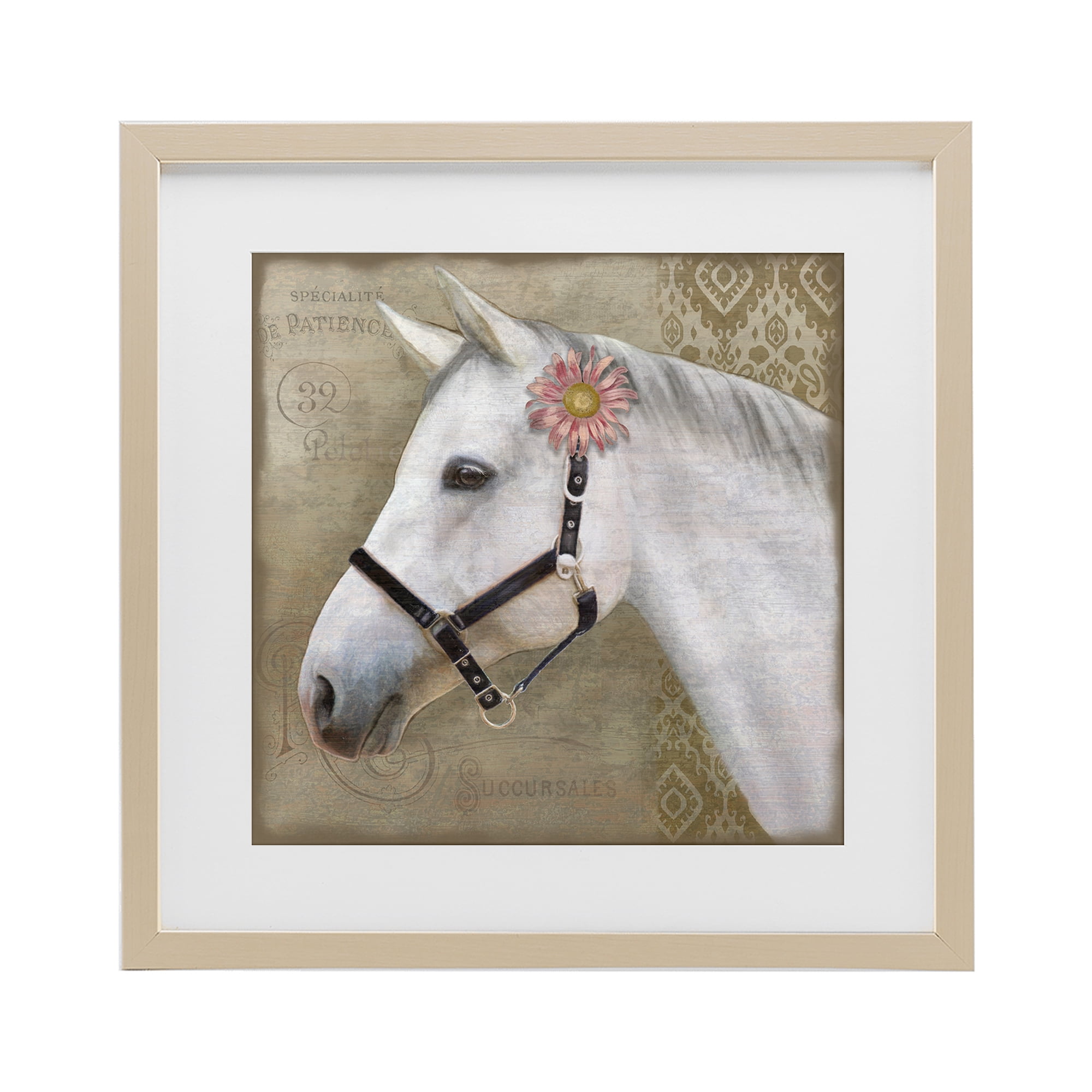 Stupell Industries Boho Barnyard Horse Birch Framed Print Under Glass ...