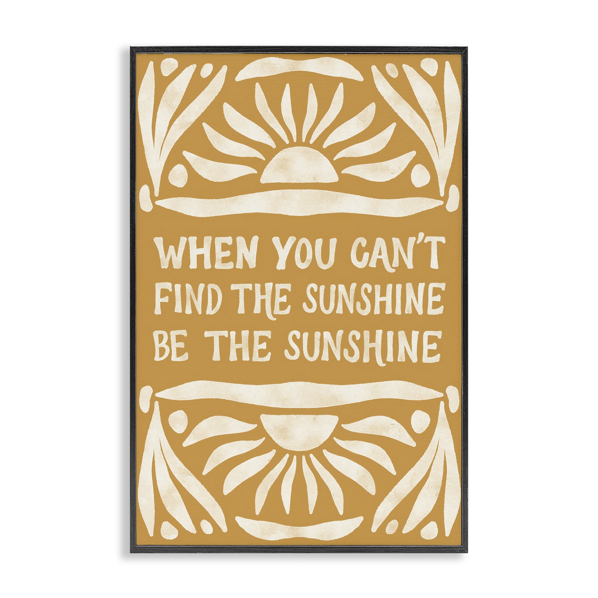 Stupell Industries Boho Be The Sunshine Text & Numbers Painting Black ...