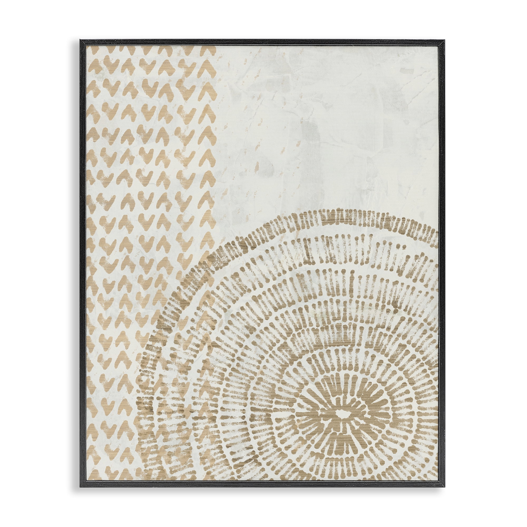 Stupell Industries Boho Fractal Patterns Abstract Painting Black Framed ...