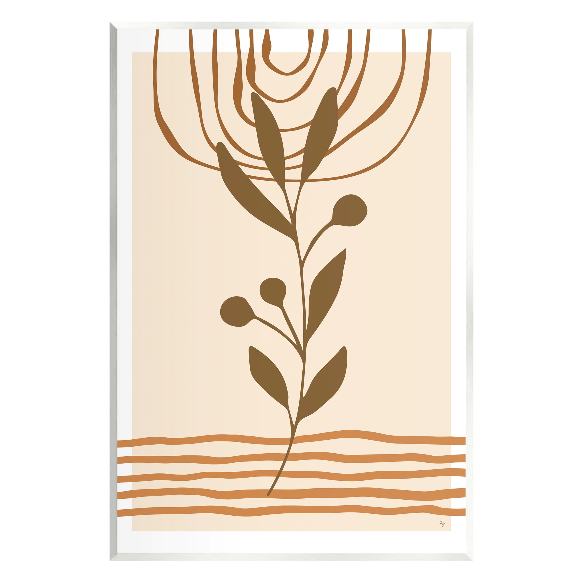 Stupell Industries Boho Leaf Sprig Botanical & Floral Painting Unframed ...