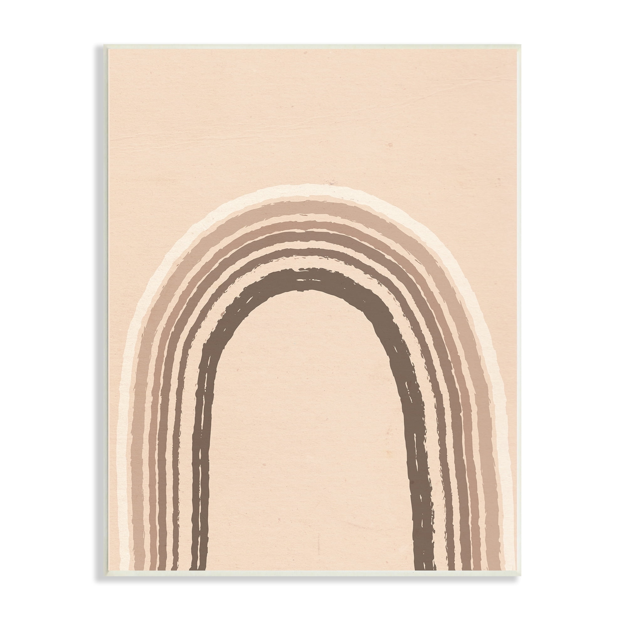 Stupell Industries Boho Rainbow Arched Stripes Neutral Brown Art Print ...