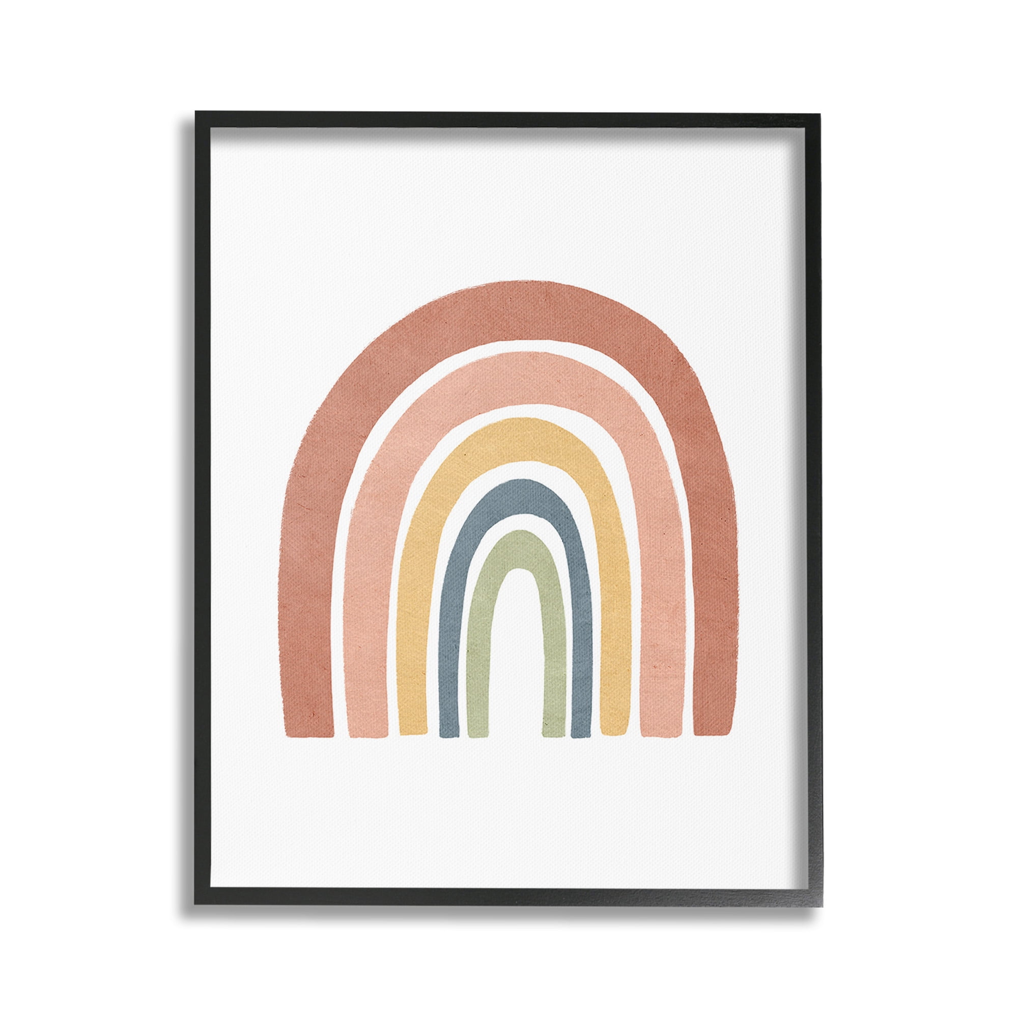 Free Shipping! Stupell Industries Boho Rainbow Stripes Black Framed ...
