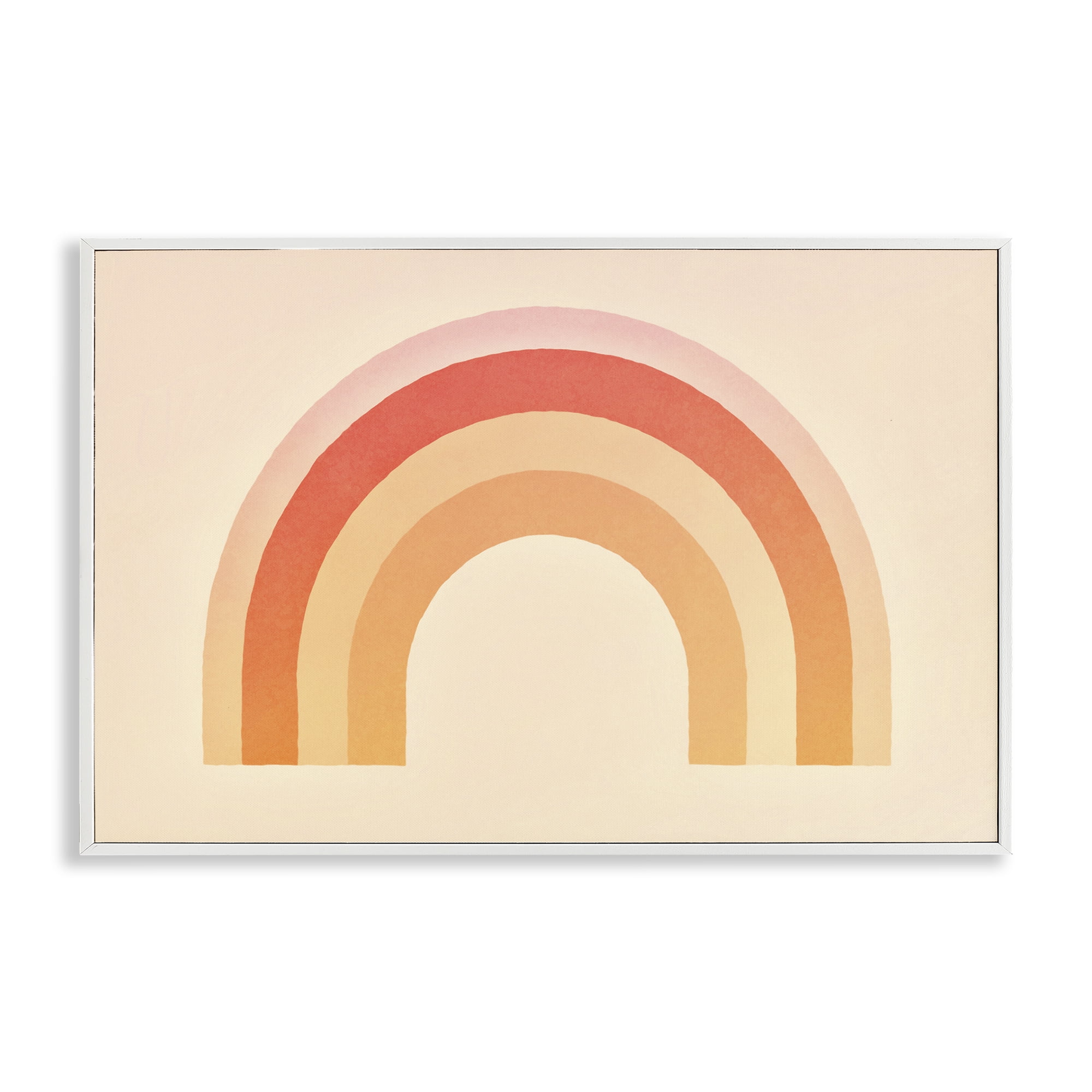 Stupell Industries Boho Rainbow with Gradient Abstract Painting White ...
