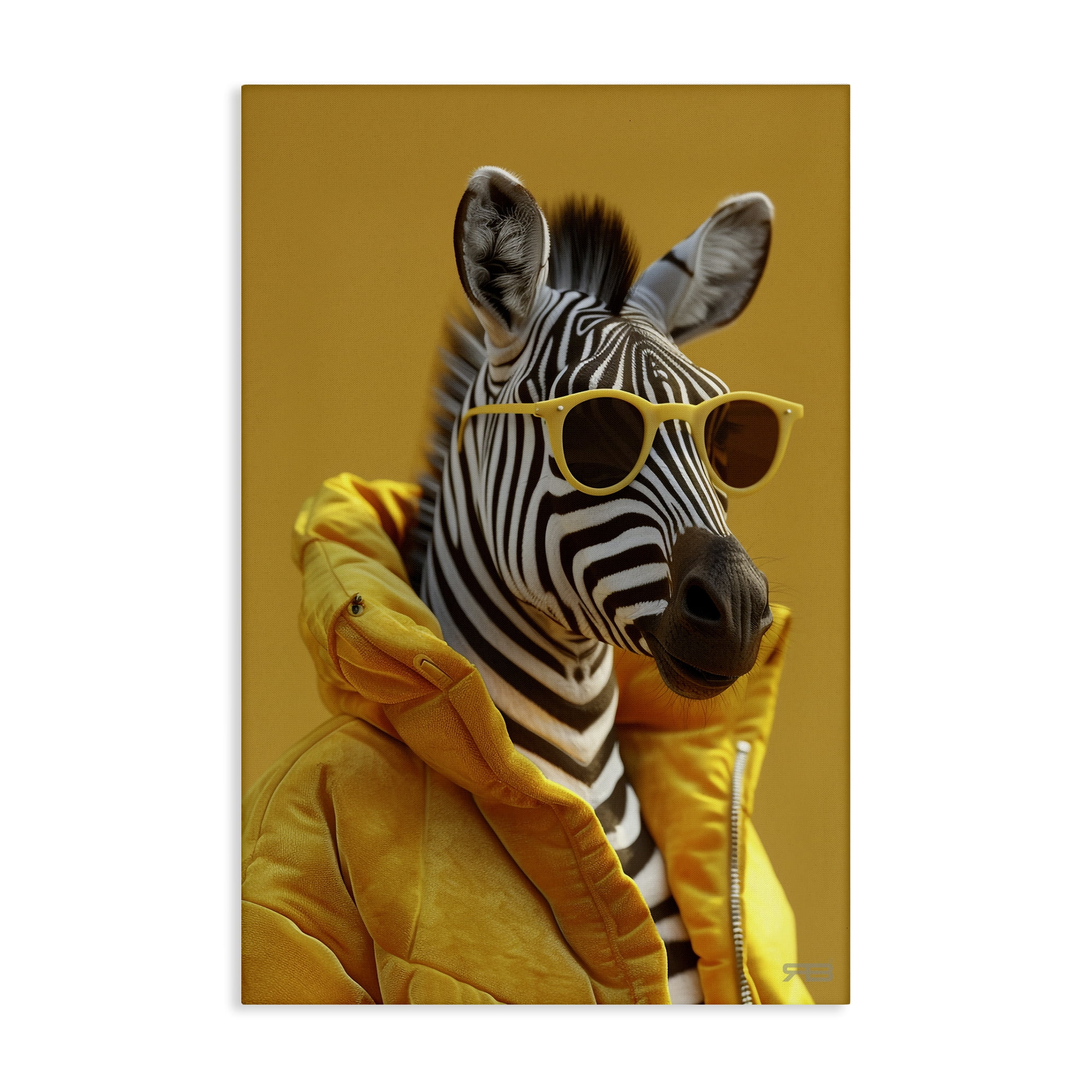 Stupell Industries Bold Zebra in Yellow Animals & Insects Painting ...