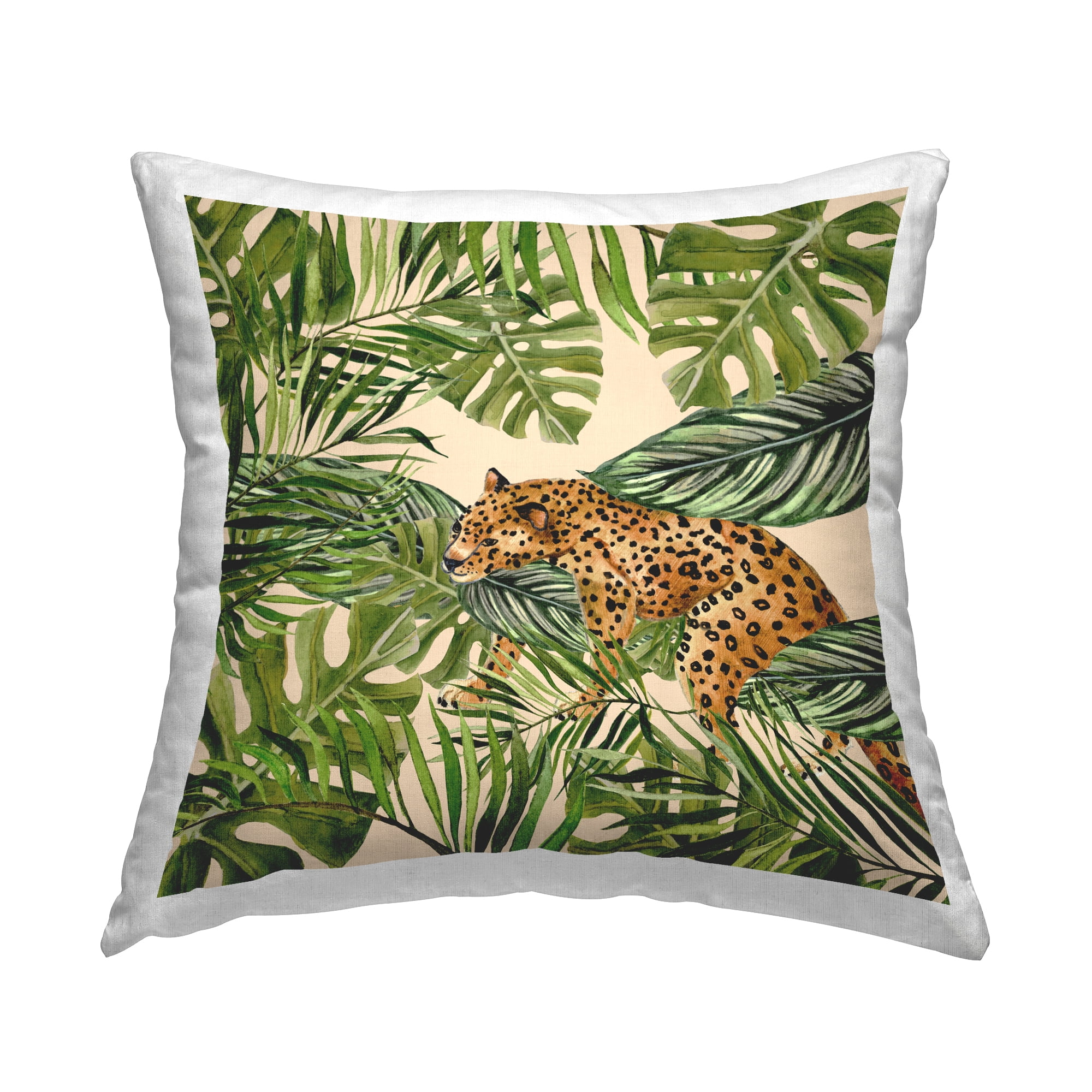 Stupell Industries Botanical Leopard on Branch Decorative Printed Throw ...
