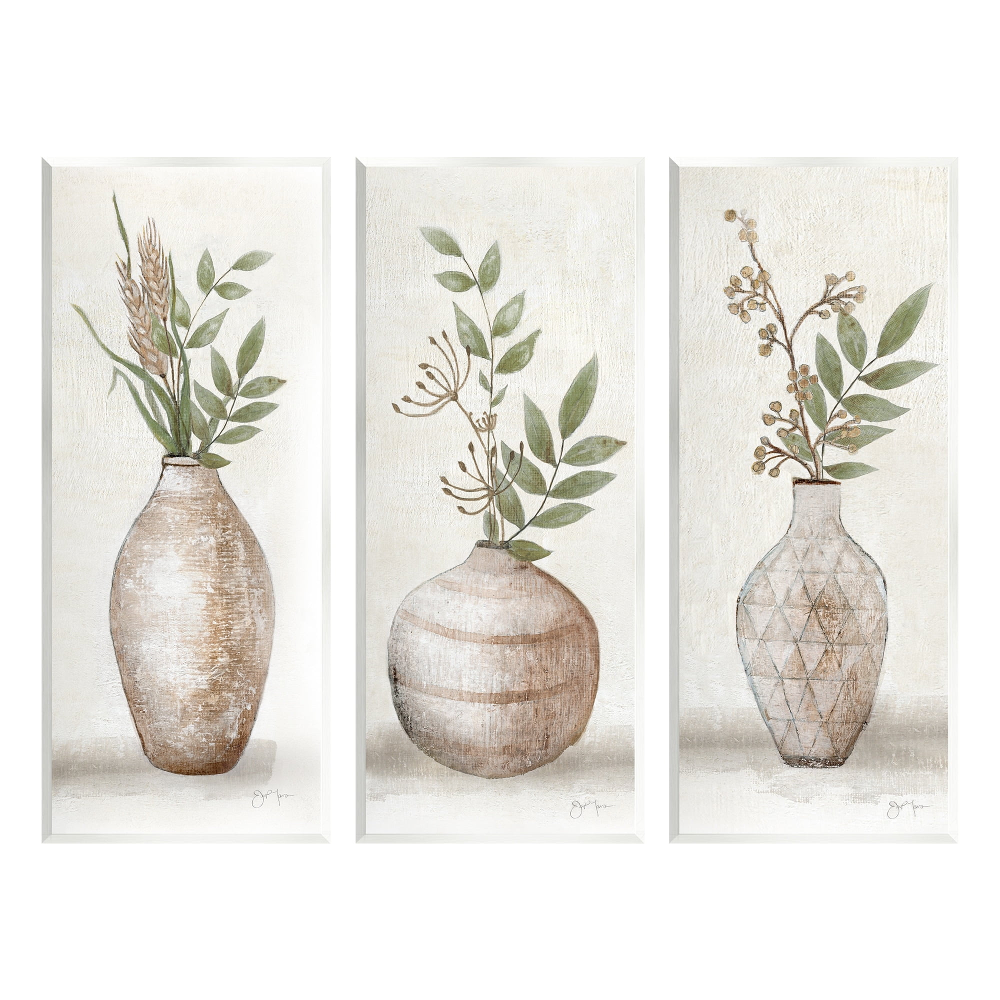 Stupell Industries Botanical Still Life Vase Ikebana Blossoms ...