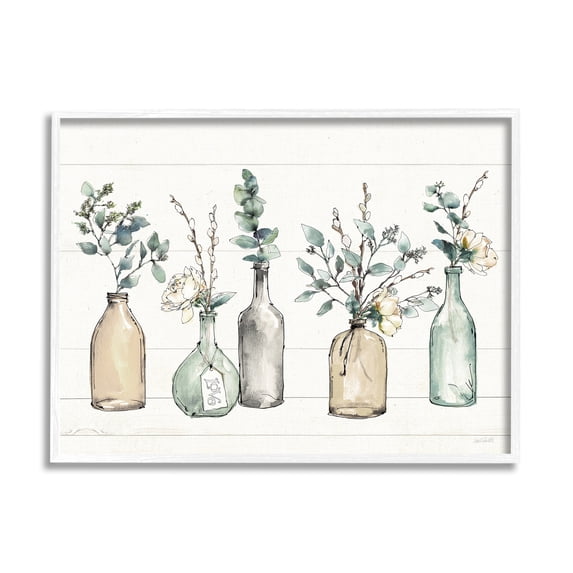 Stupell Bottles And Plants Framed Giclee Textured Wall Art - Walmart.com