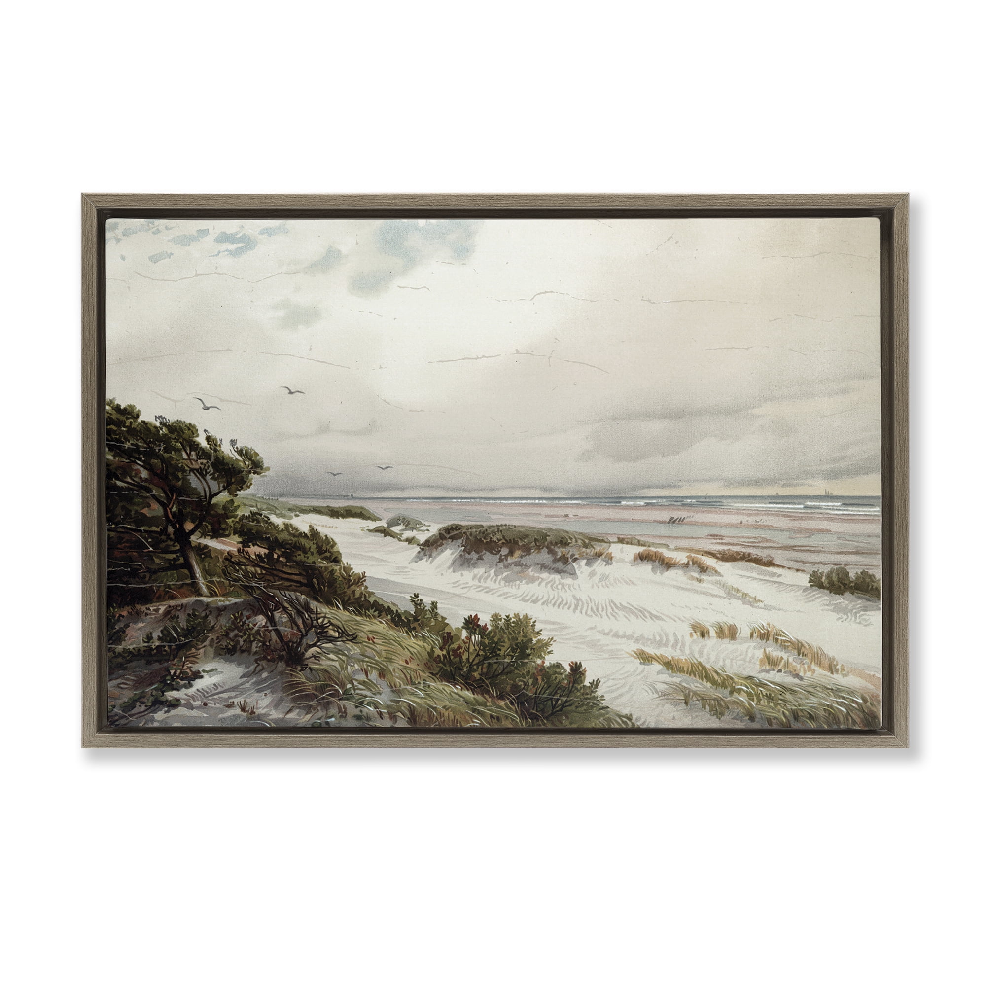 Stupell Industries Bountiful Success Beach Brown Framed Floater Canvas ...