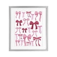 Stupell Industries Bows All Over Pink & Red Gray Framed Print Under ...