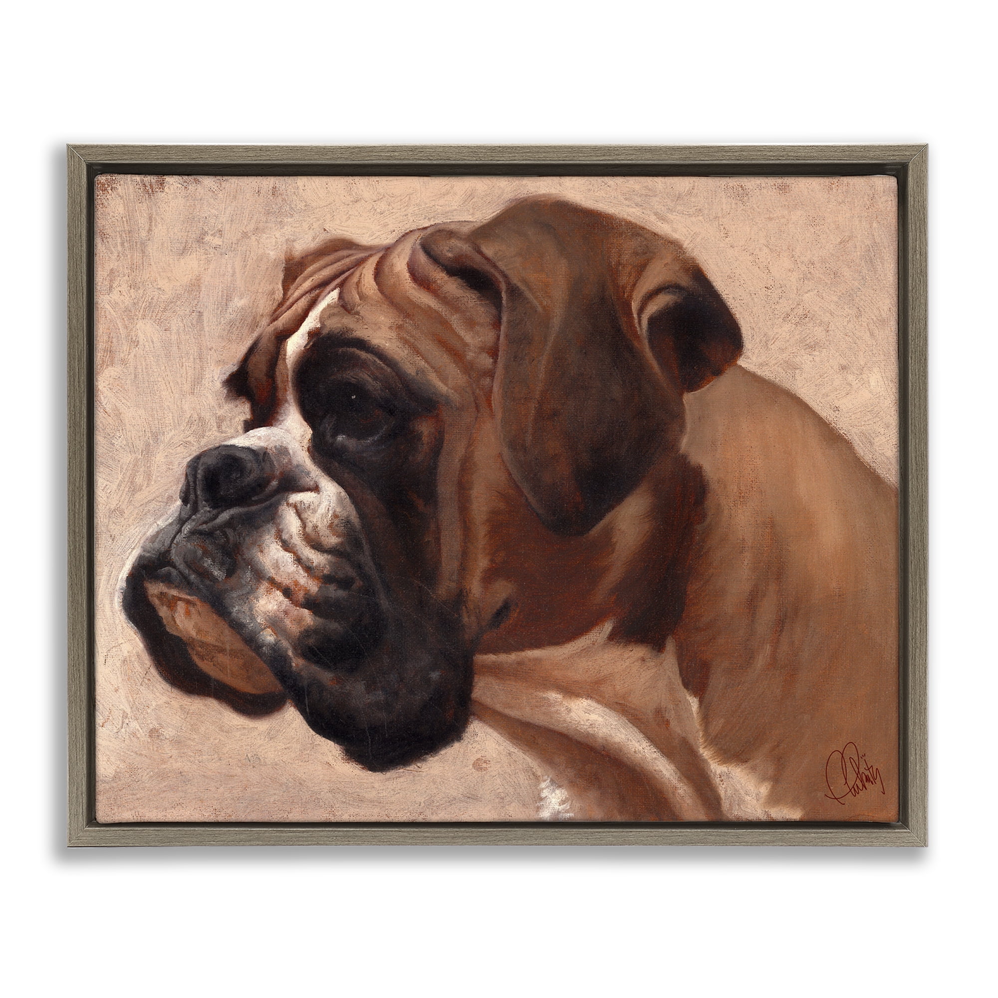 Stupell Industries Boxer Dog Neutral Portrait Animals & Insects ...