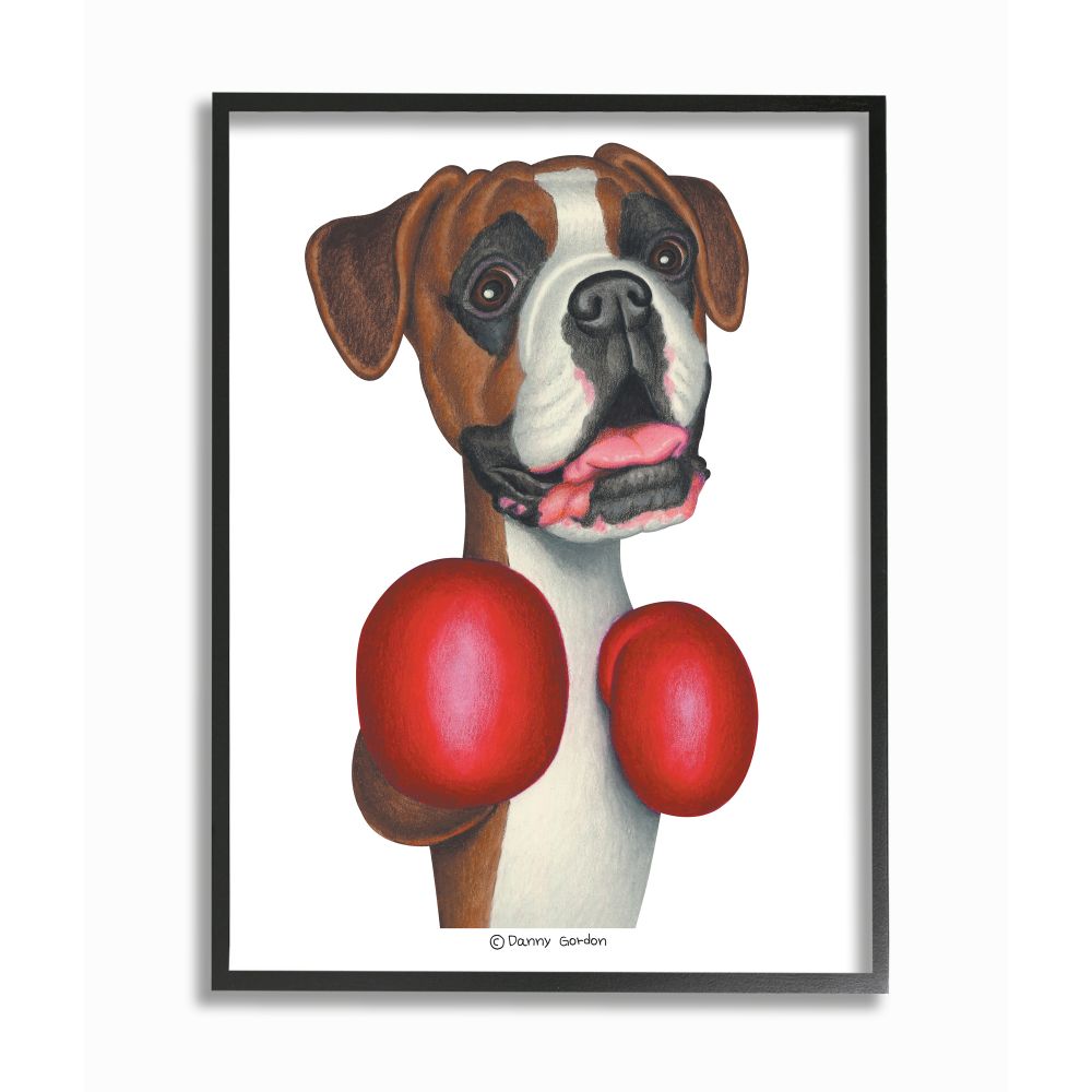 Stupell Industries Boxing Boxer Dog Wall Art by Danny Gordan - Walmart.com