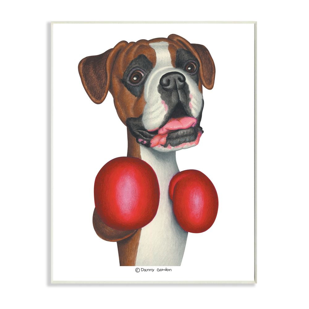 Stupell Industries Boxing Boxer Dog Simple Family Pet Illustration ...