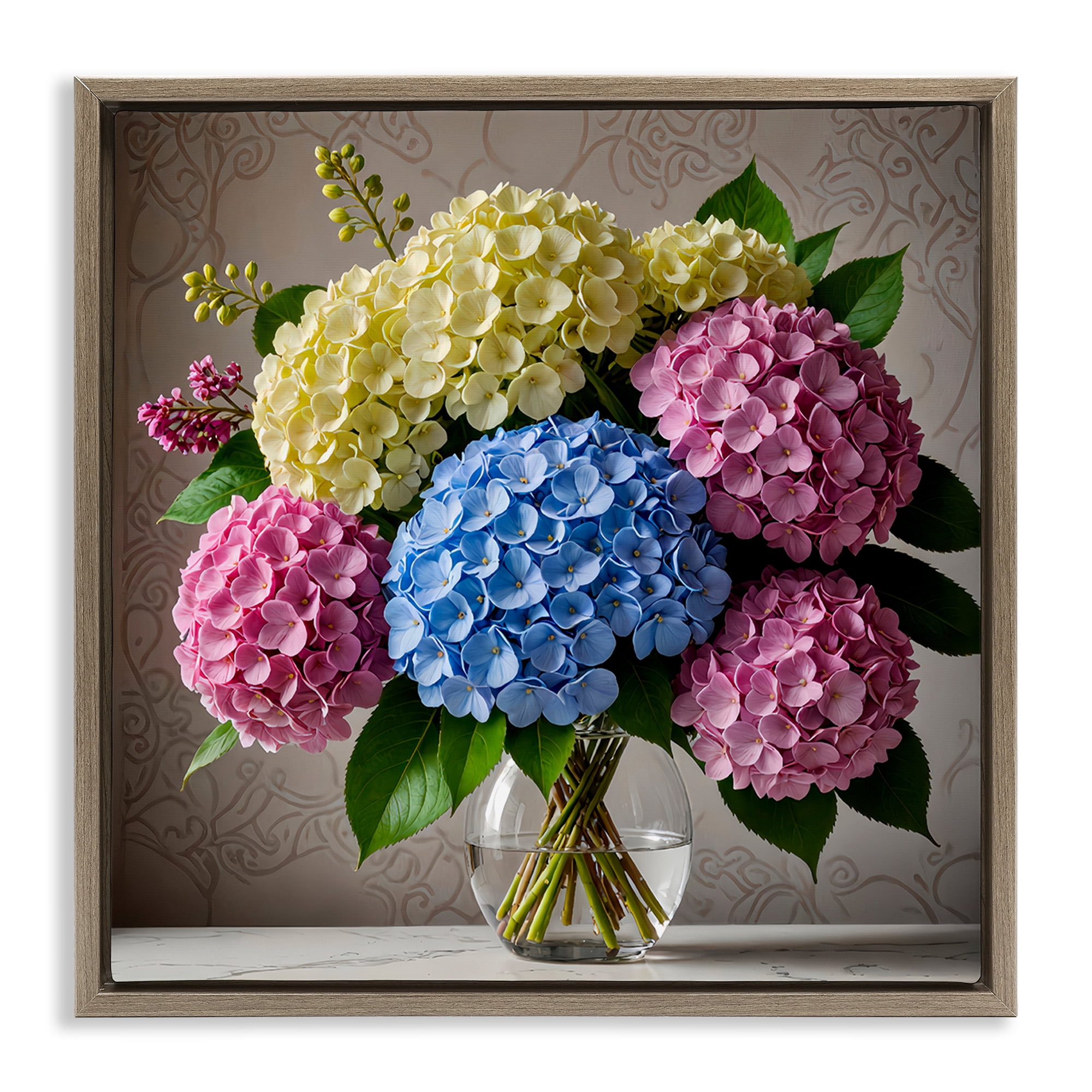 Stupell Industries Bright Hydrangeas Bouquet Plants & Flowers Painting ...