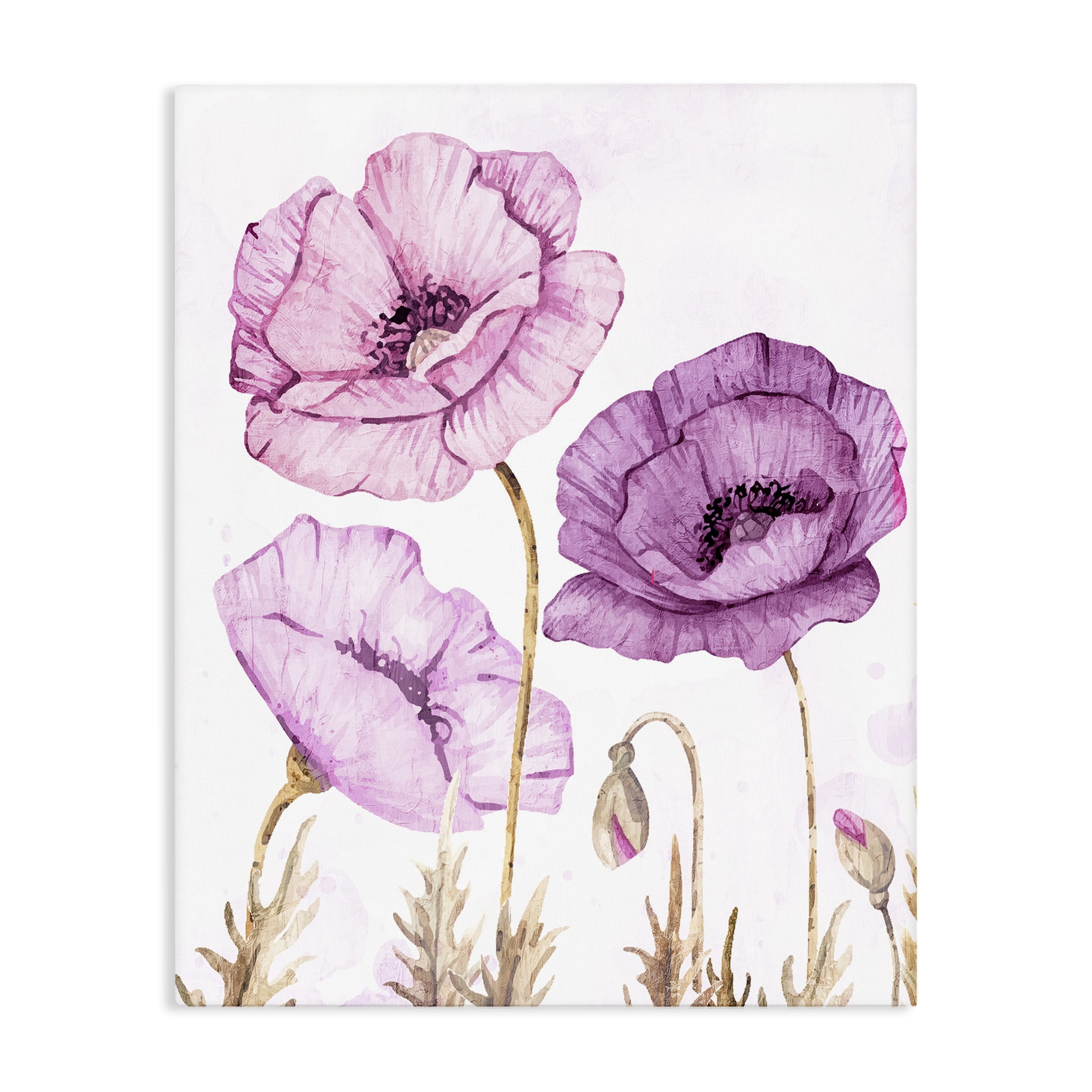 Stupell Industries Bright Poppies in Purple Canvas Wall Art, design by ...