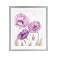 Stupell Industries Bright Purple Poppies Gray Framed Print Under Glass ...