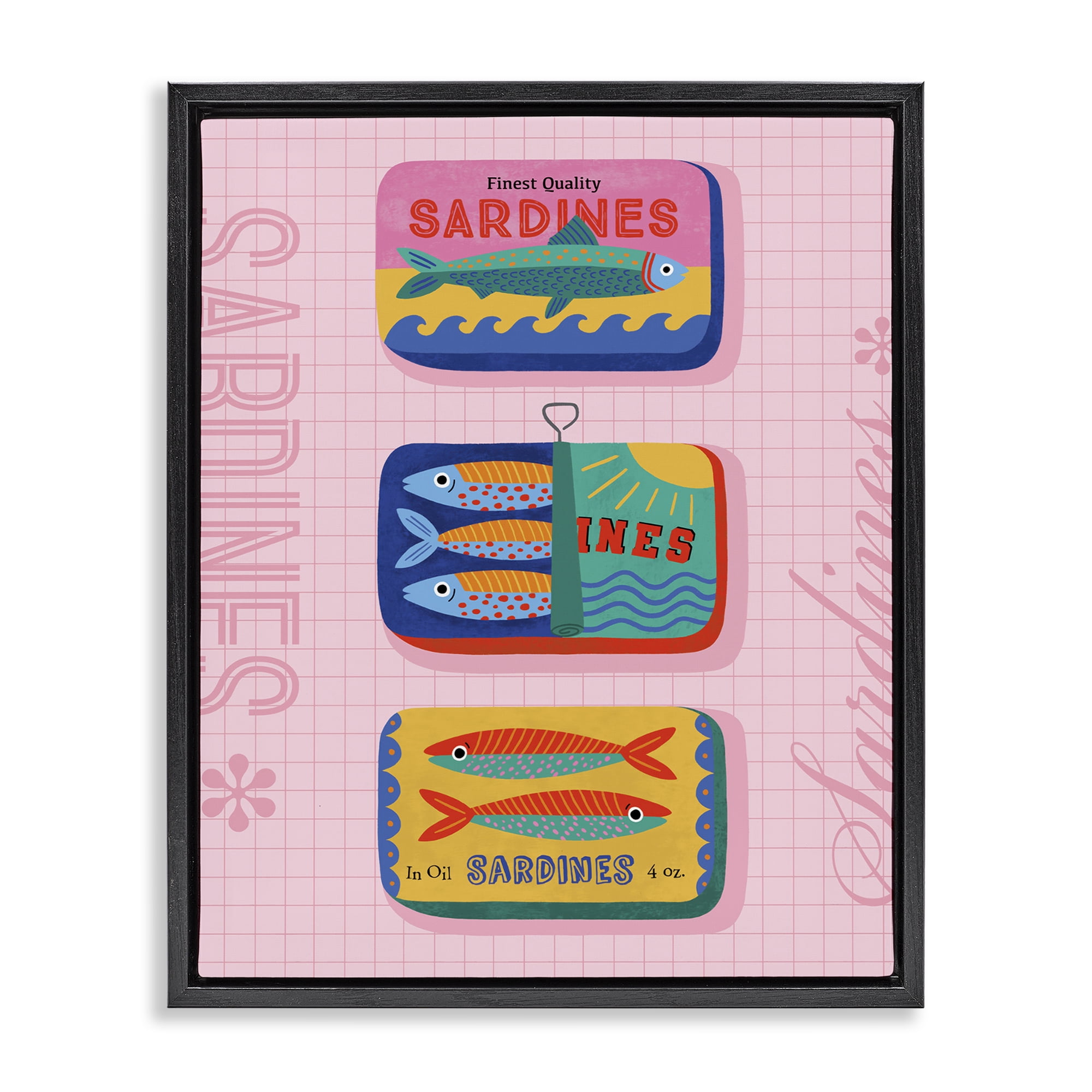 Stupell Industries Bright Sardine Can Designs Food & Beverage Painting ...