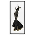 Stupell Industries Brocade Black Evening Gown Black Framed Giclee Art ...