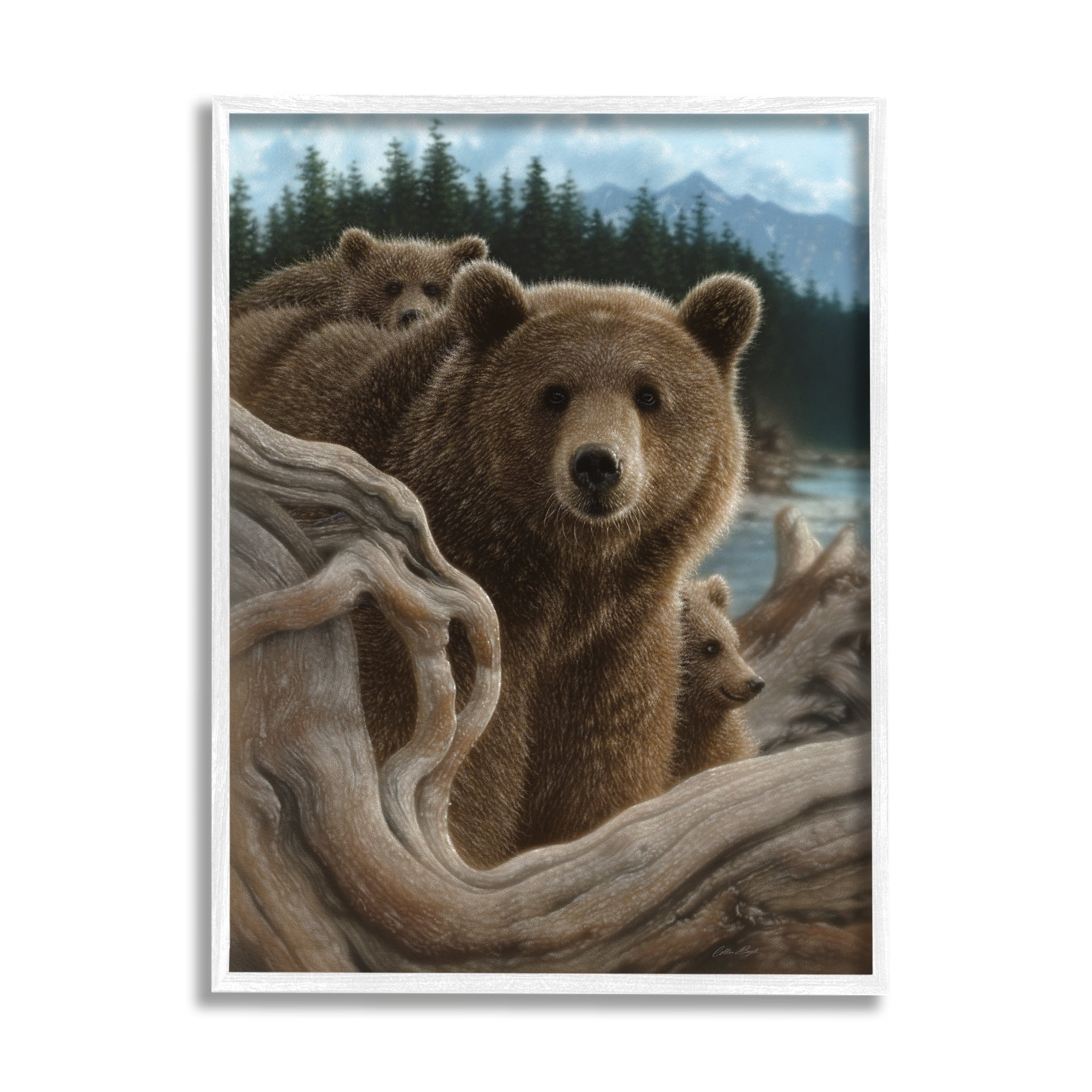 Free Shipping! Stupell Industries Brown Bears Rustic Wildlife Wall Art ...