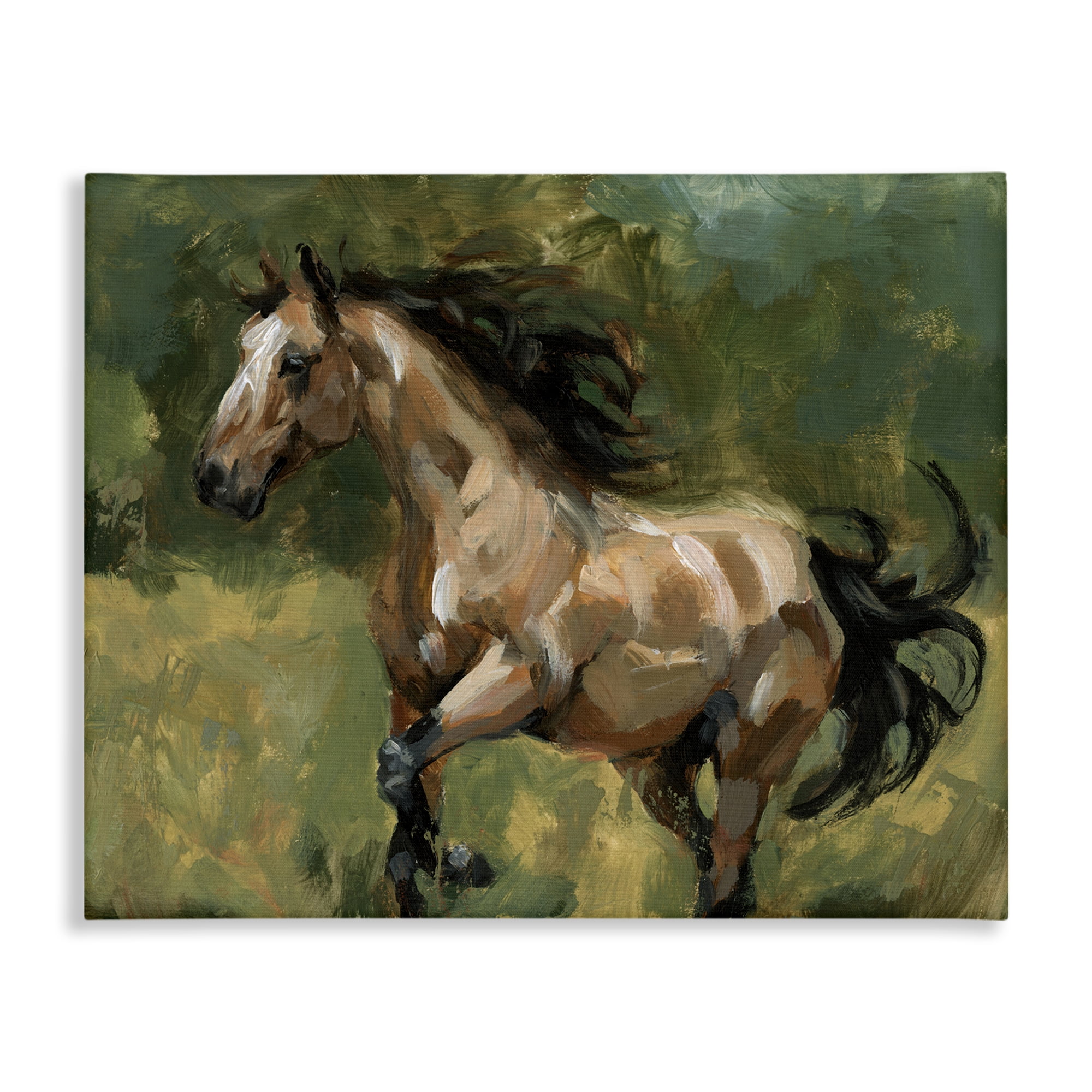 Stupell Industries Brown Mare Painting Animals Painting Wrapped Canvas ...