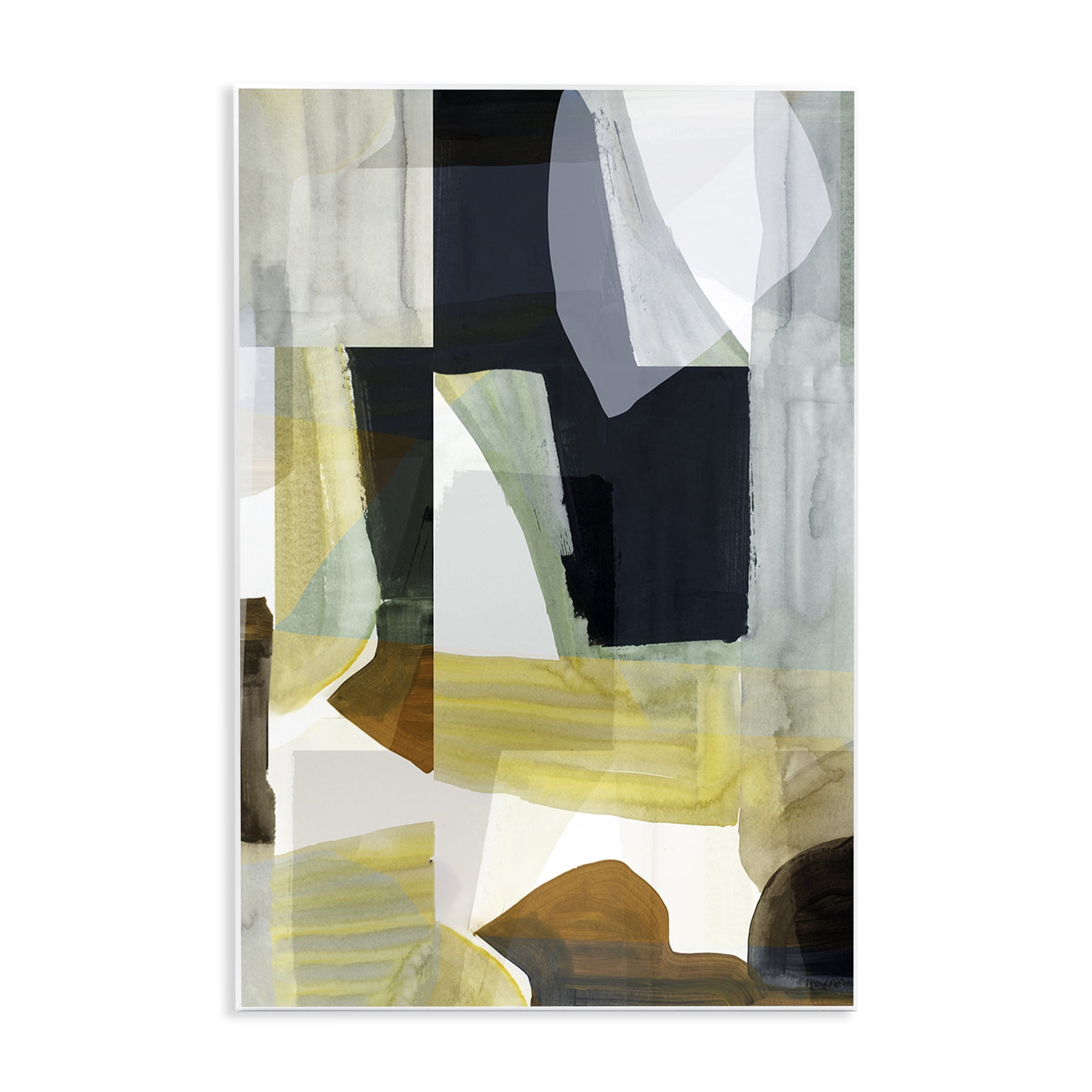 Stupell Industries Brushed Blocked Abstraction Abstract Painting ...