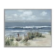 Stupell Industries Brushed Expression of Coast Gray Framed Giclee Art ...