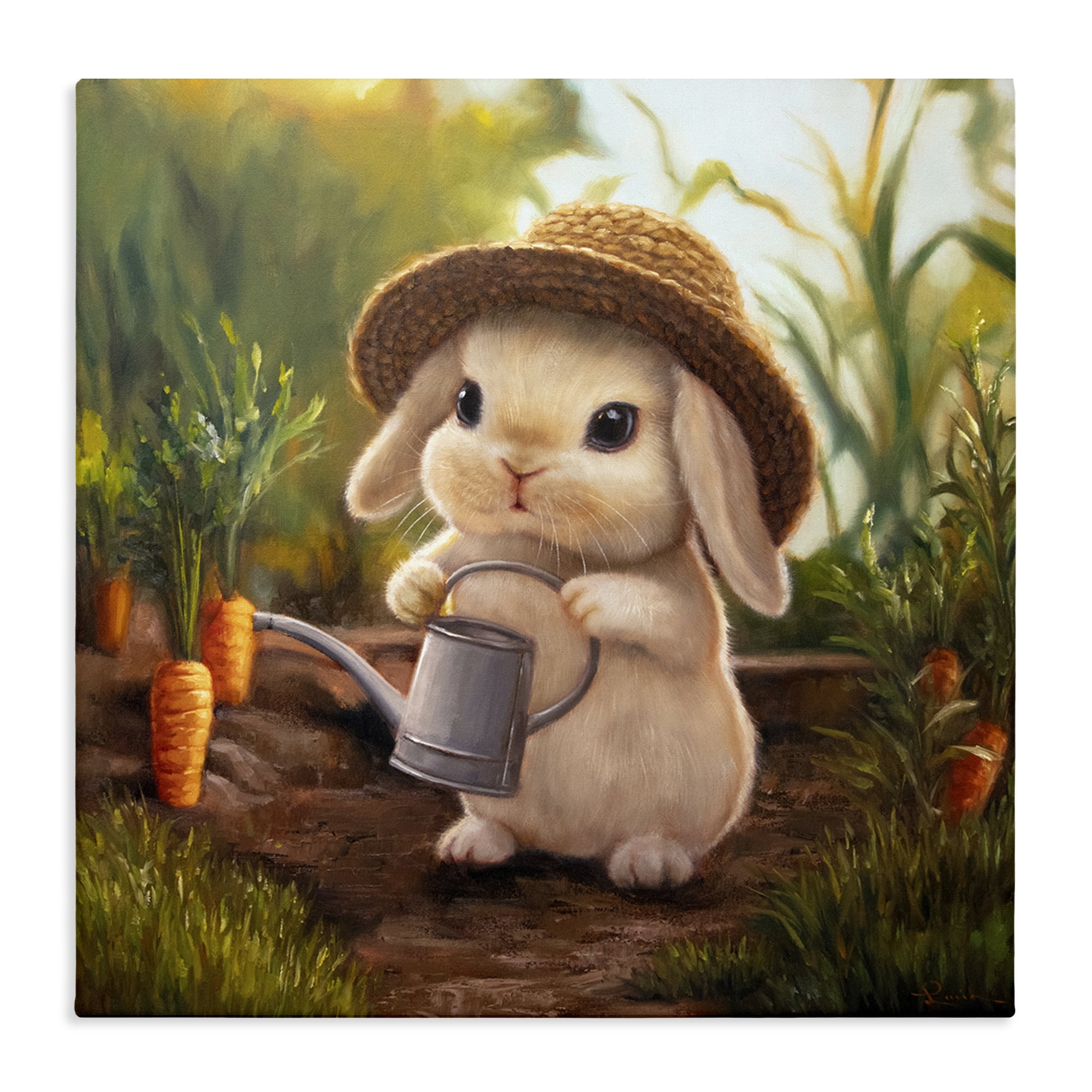 Stupell Industries Bunny with Carrot Garden Canvas Wall Art, design by ...