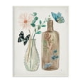 Stupell Industries Butterfly Blooming Floral Jars Tranquil Flower Still ...