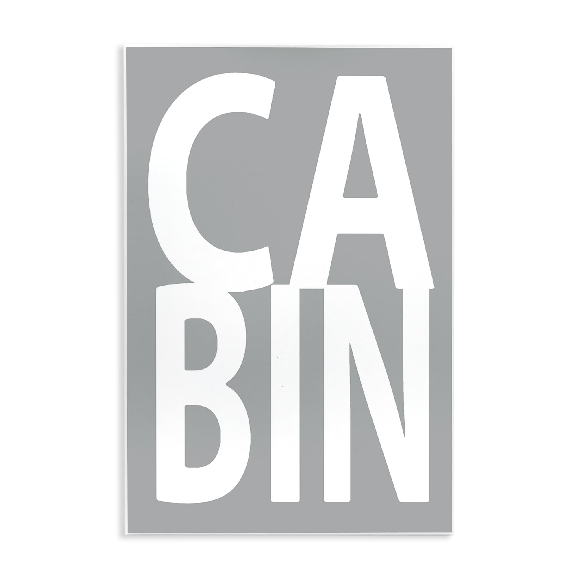 Stupell Industries Cabin Word on Grey Typography Painting Unframed Art ...
